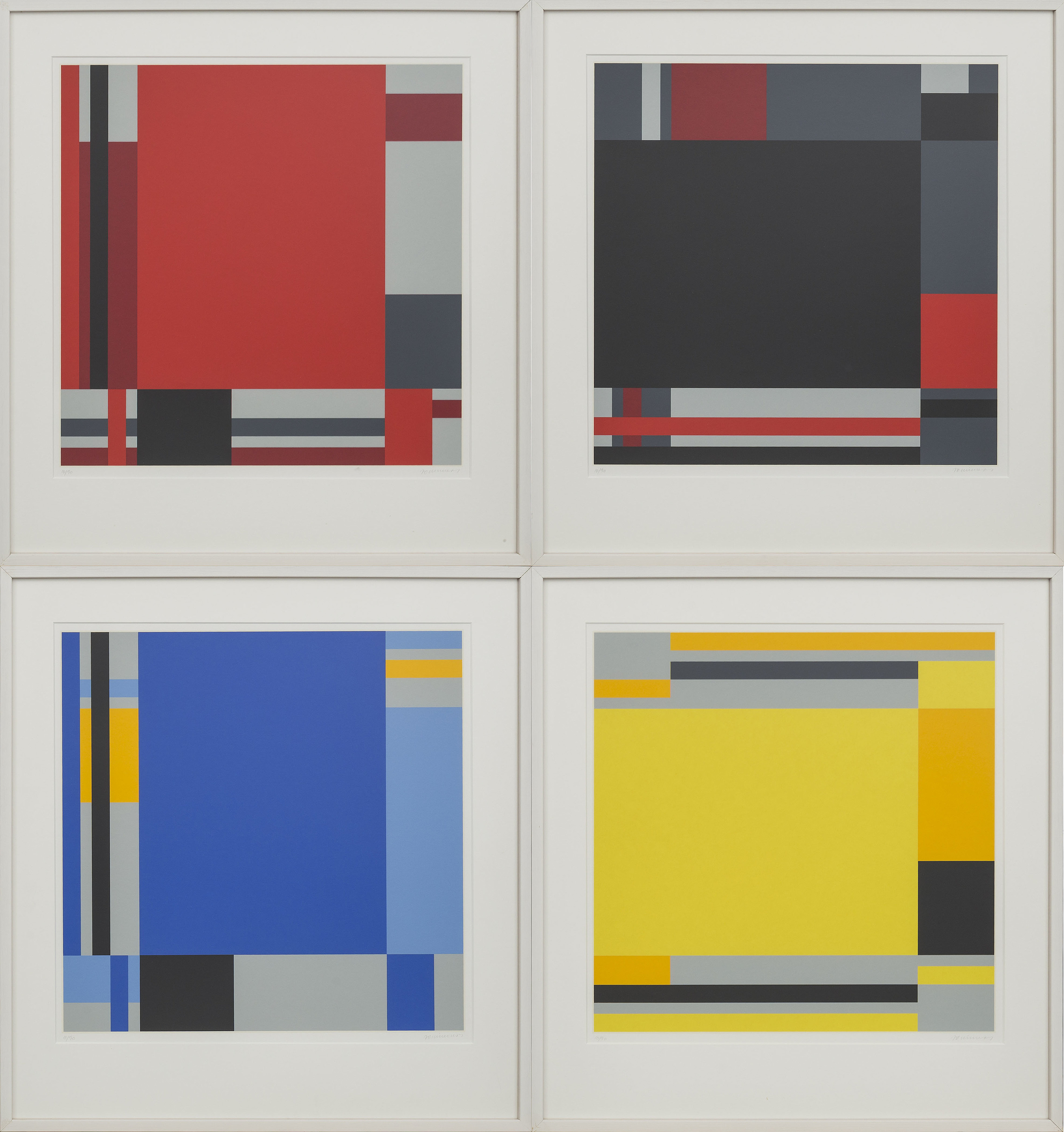 JO NIEMEYER, mapp med 4 st serigrafier, signerade och numrerade 10/90 ...