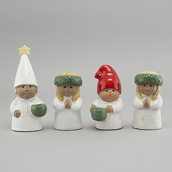 LISA LARSON, stengods, "Advent", 4 delar, Gustavsberg samt Rörstrand, Sverige. - Bukowskis