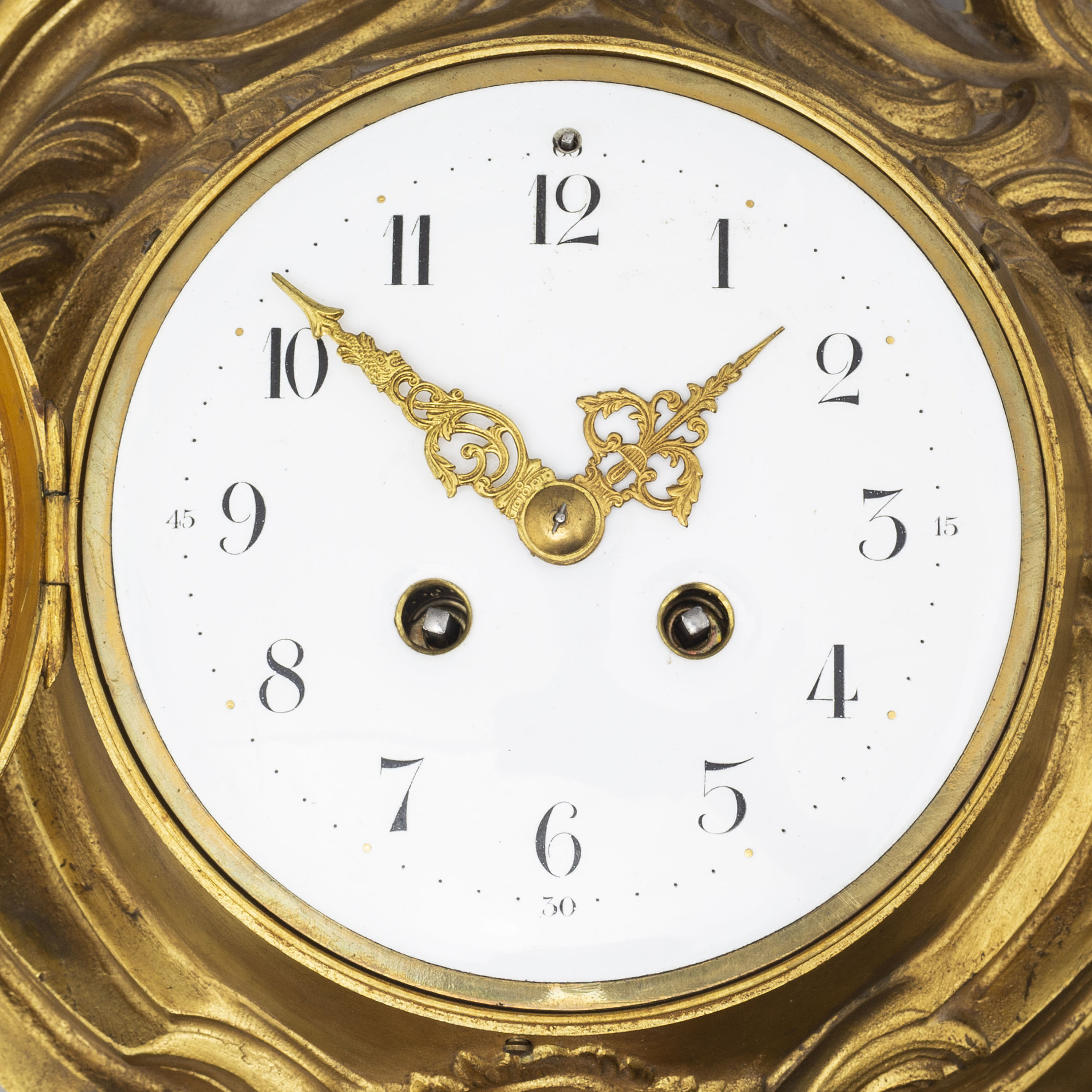 A French gilt bronze Rococo style wall clock, eraly 20th Century ...