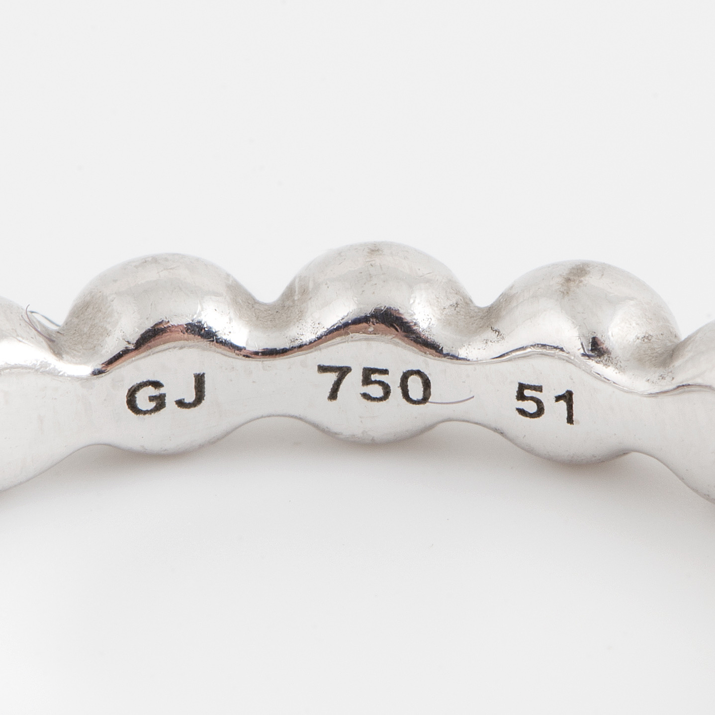 GEORG JENSEN, Ringar, 3 stycken, helallianser, 18K vitguld med ...