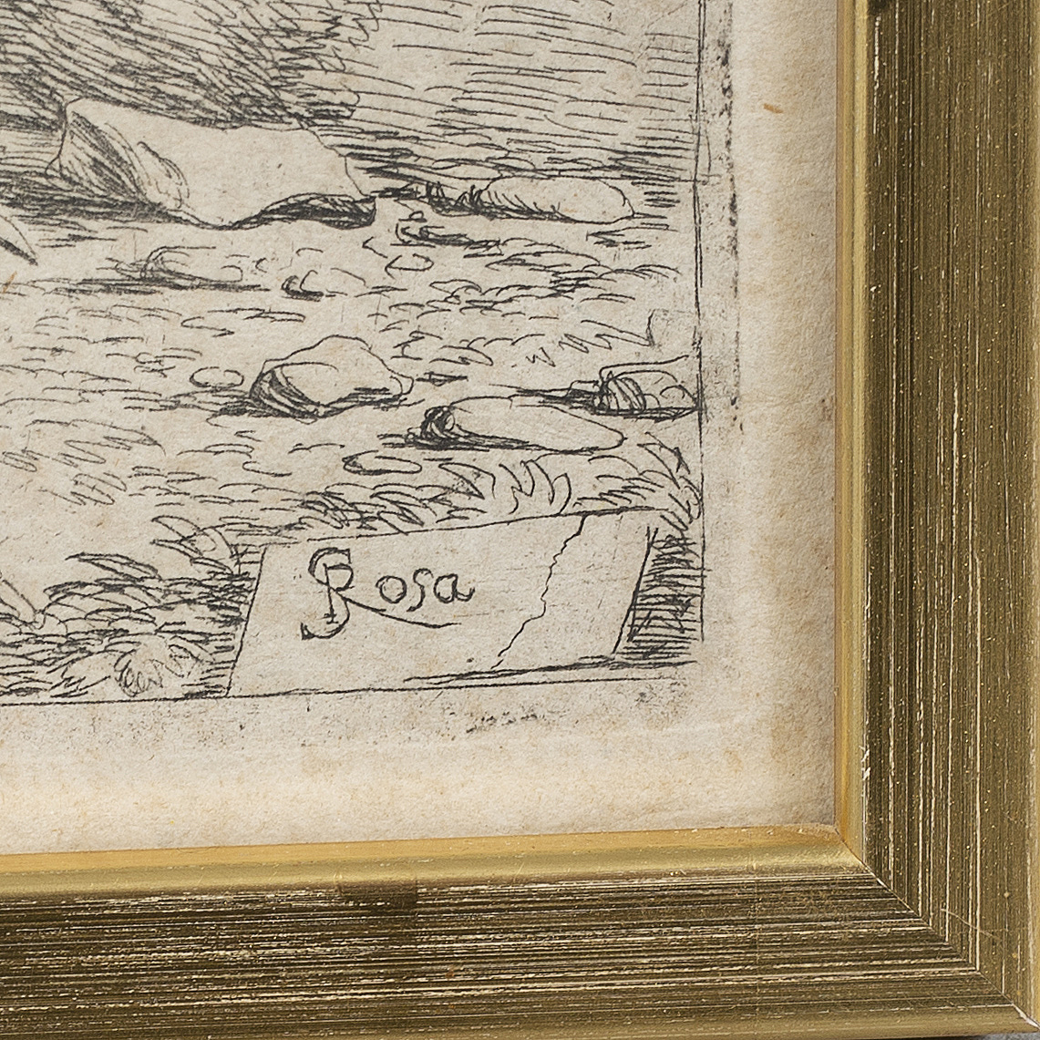 SALVATOR ROSA, after, etching, signed in print. - Bukowskis