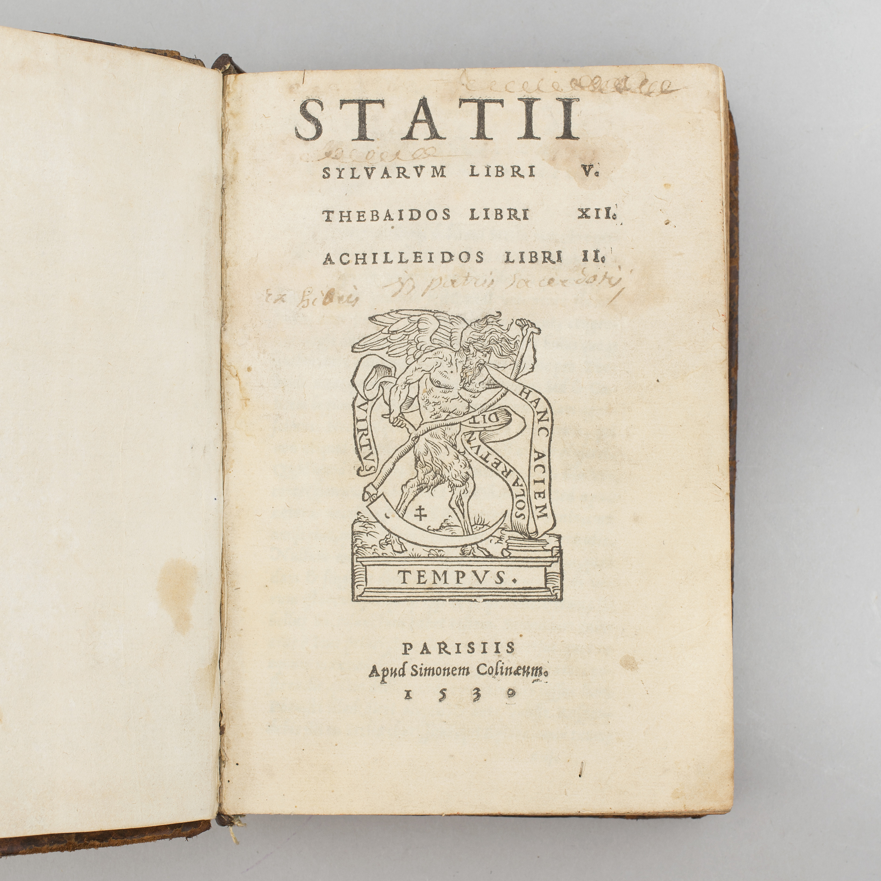 BOOK, Statius 1530, with Aldus’ Greek dictionary. - Bukowskis