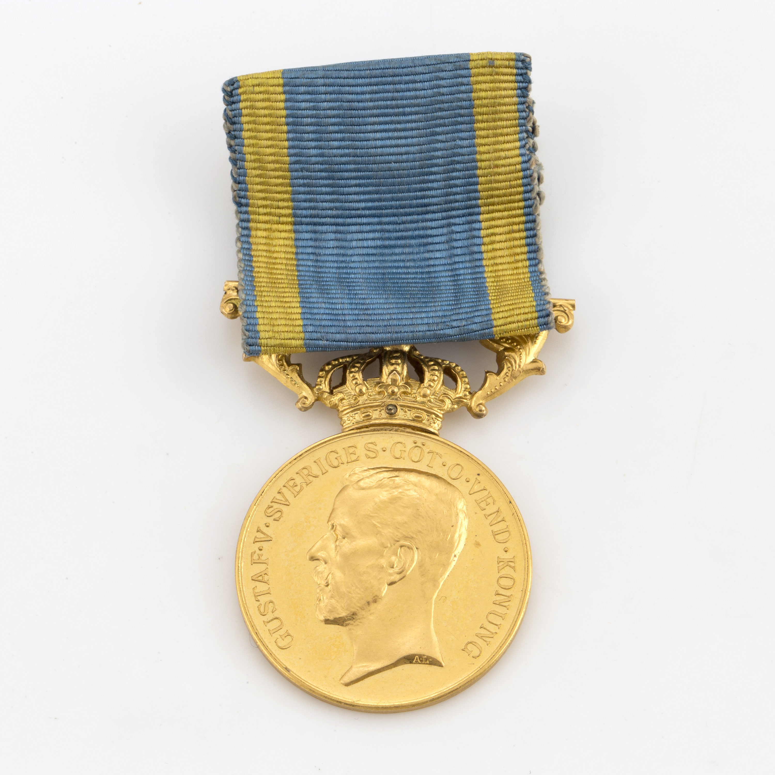 GULDMEDALJ, För nit och redlighet i rikets tjänst. 18K guld. Totalvikt ...