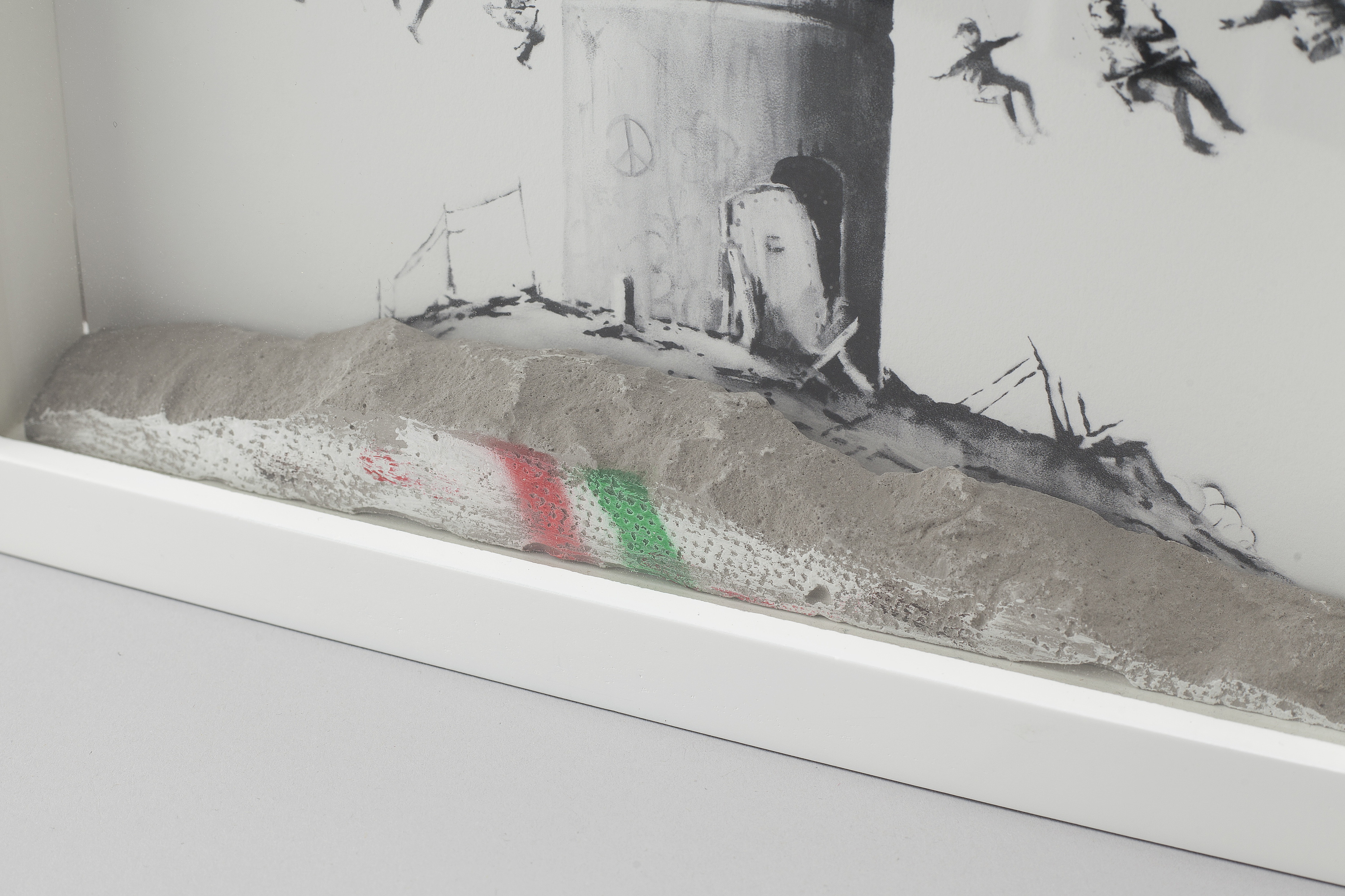 BANKSY, print with original fragment from the Israel wall included ...