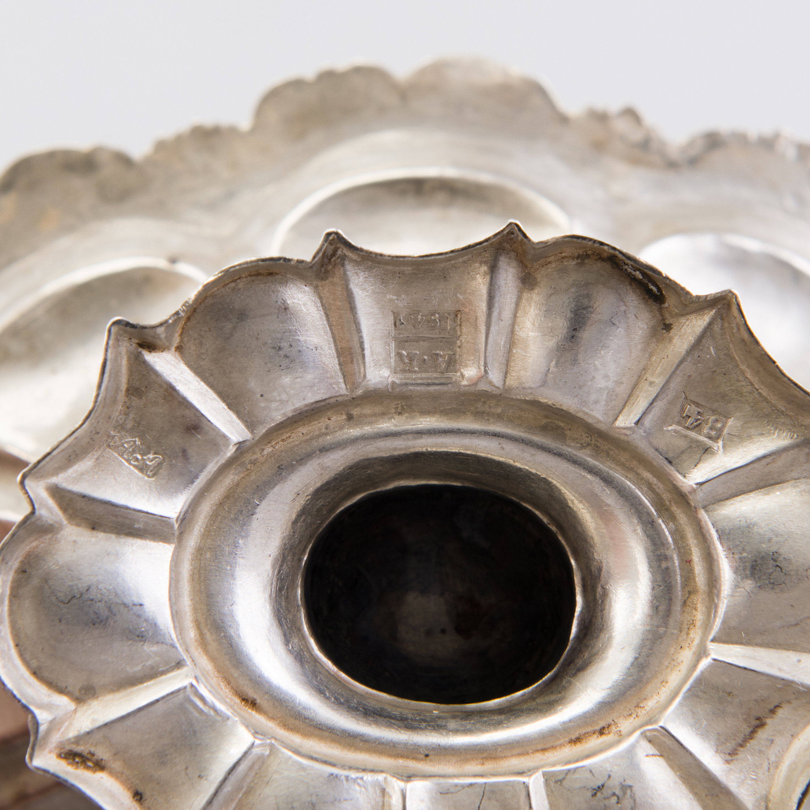 A Russian silver salt cellar and sugar tong, Moscow and Saint ...