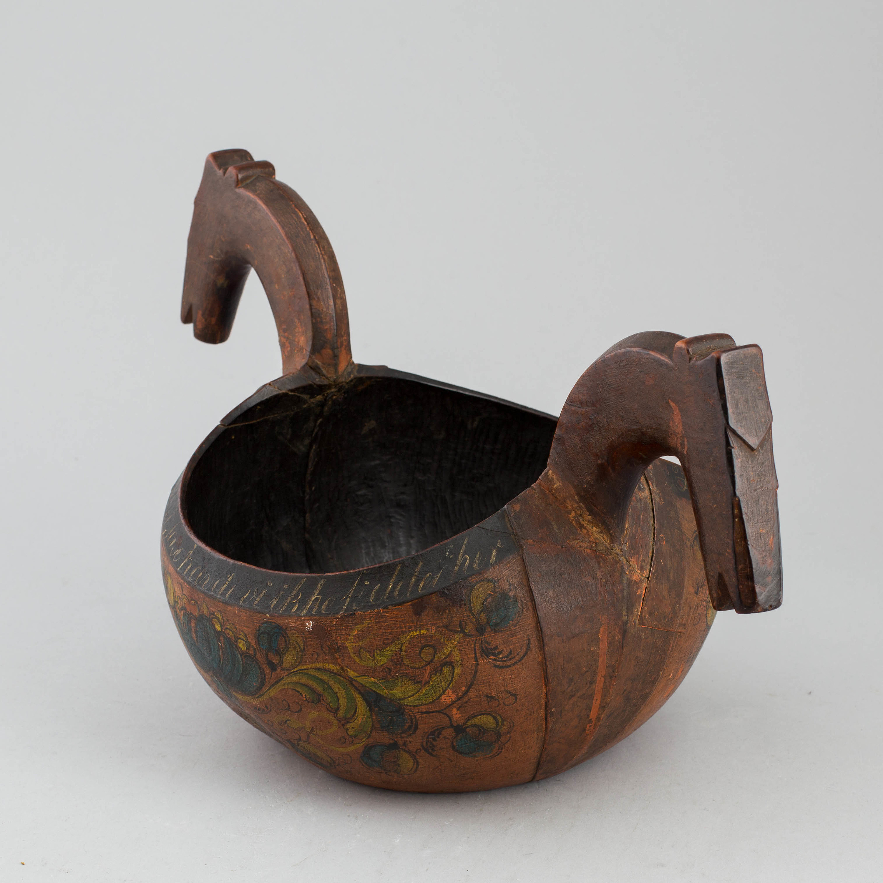 An 18th/19th century wooden ale cup bowl, Norway. - Bukowskis