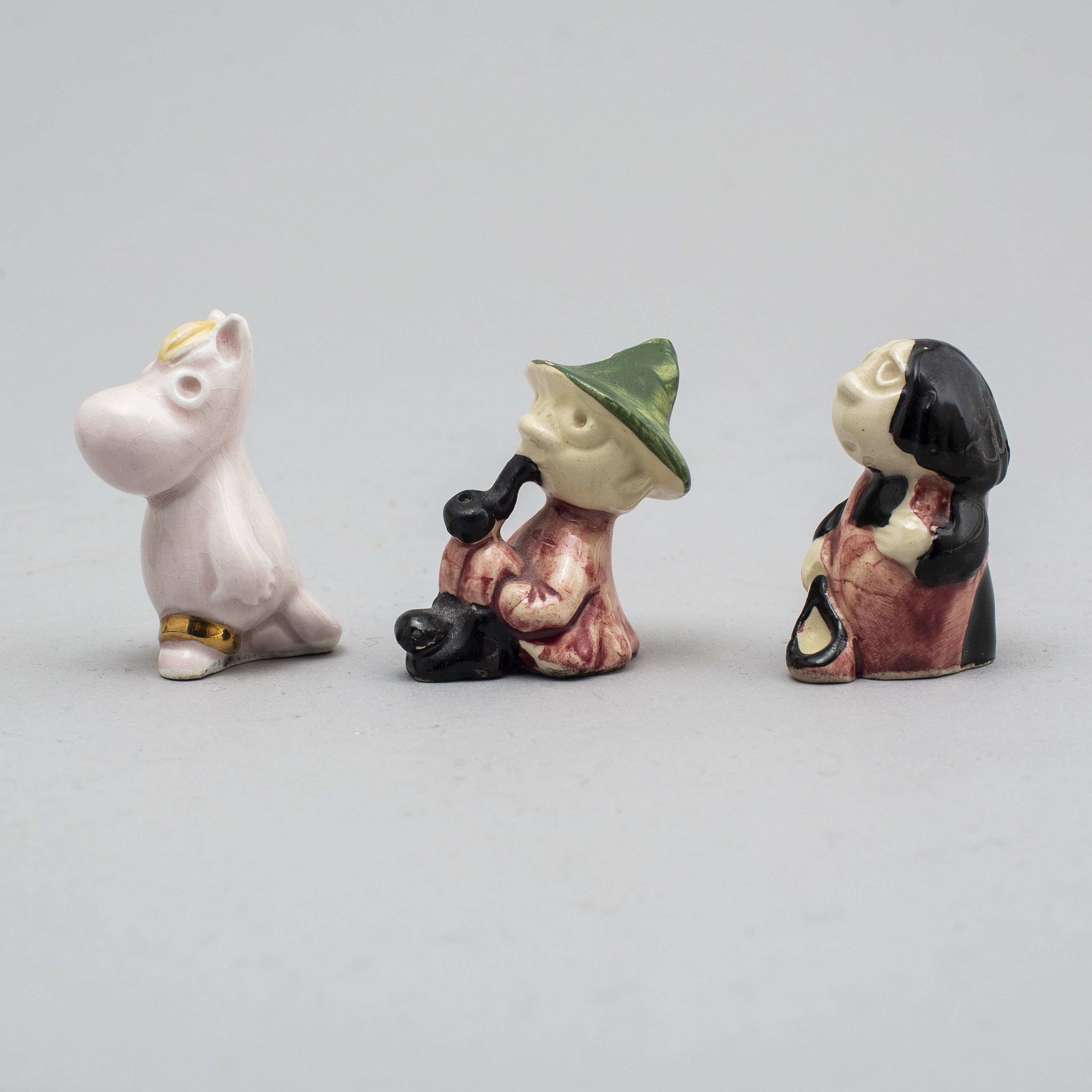 SIGNE HAMMARSTEN-JANSSON, nine moomin ceramic characters by Arabia in ...