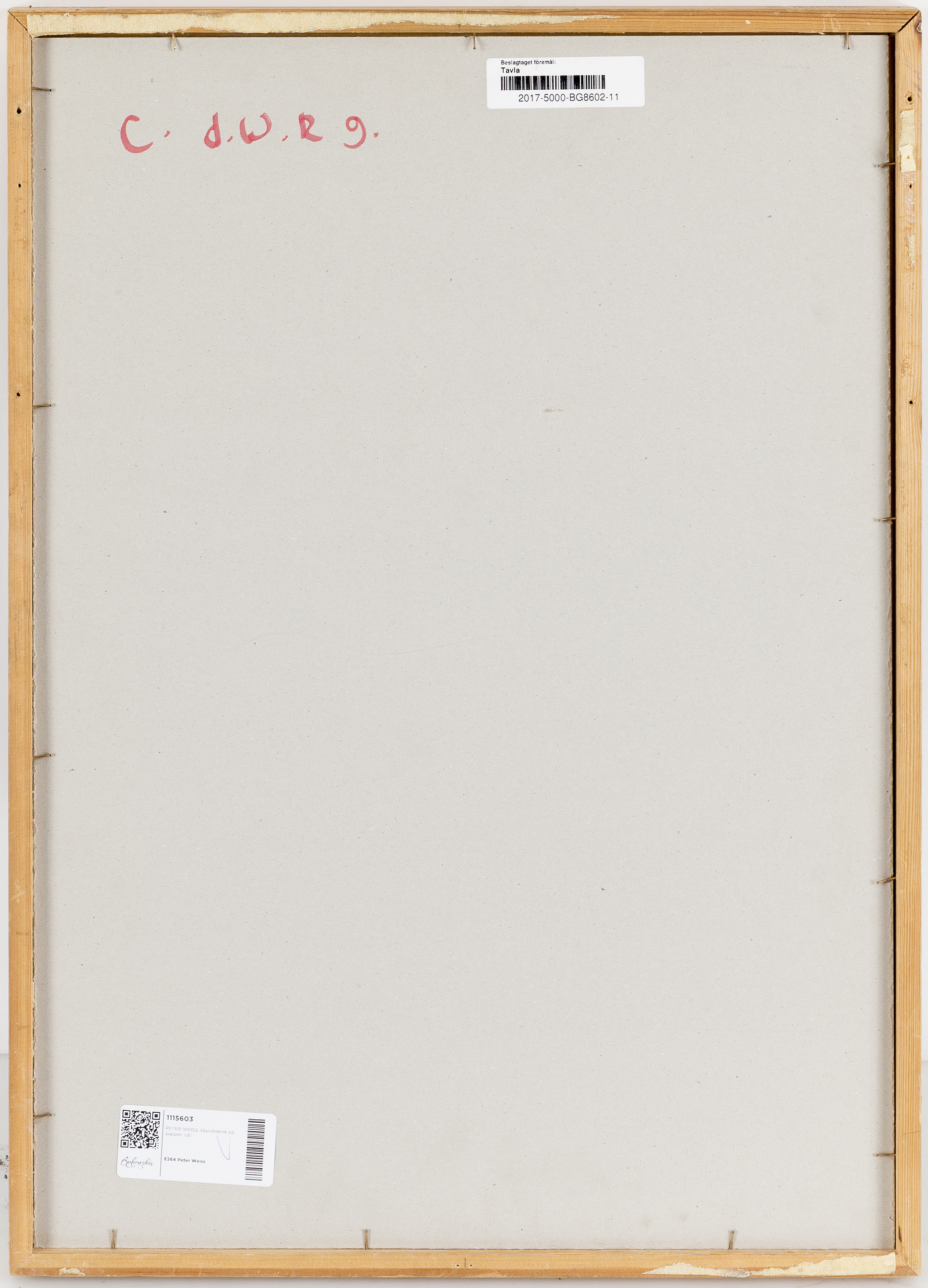 PETER WEISS, mixed media on paper. - Bukowskis