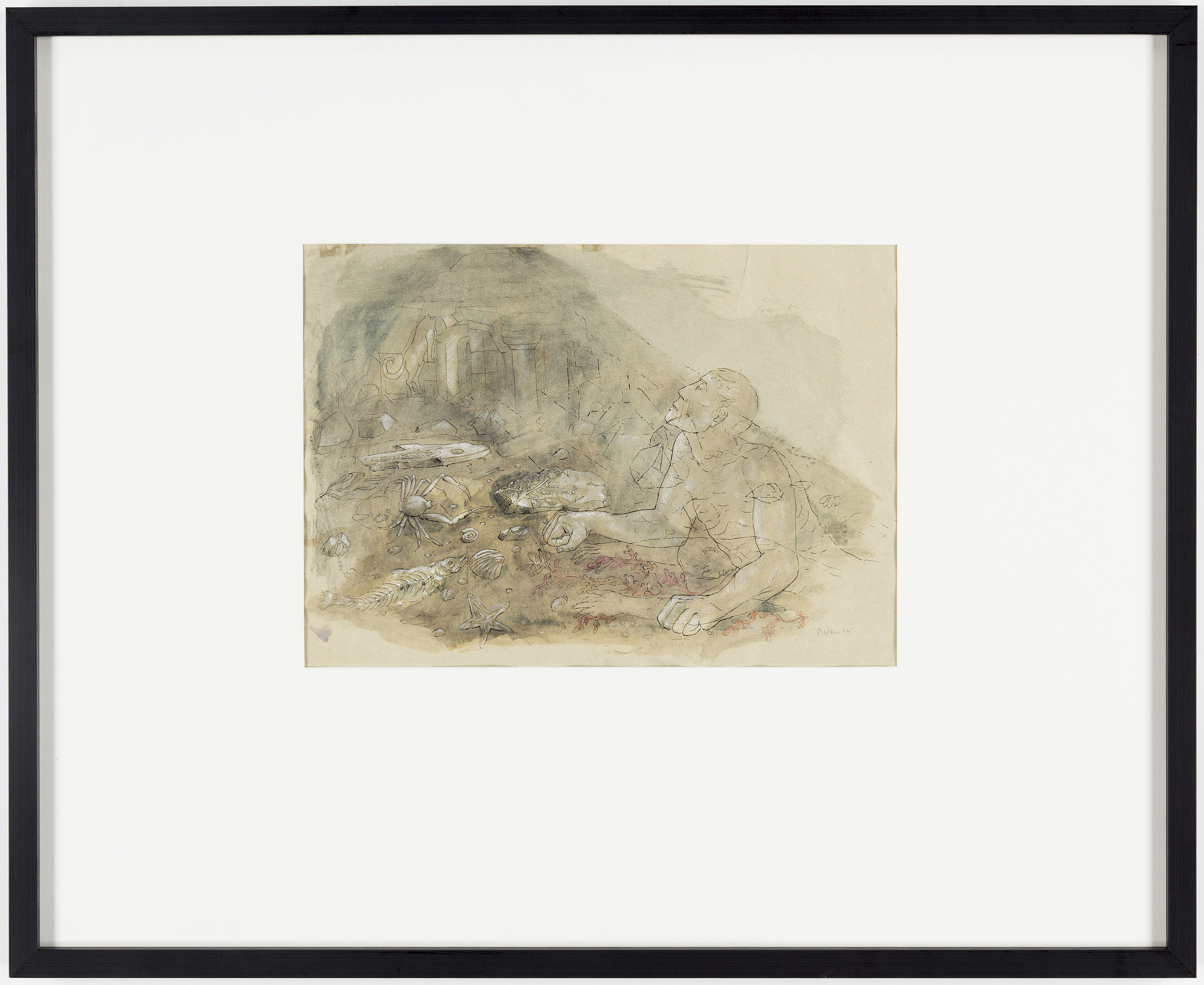 PETER WEISS, mixed media on paper, signed and dated 46. - Bukowskis