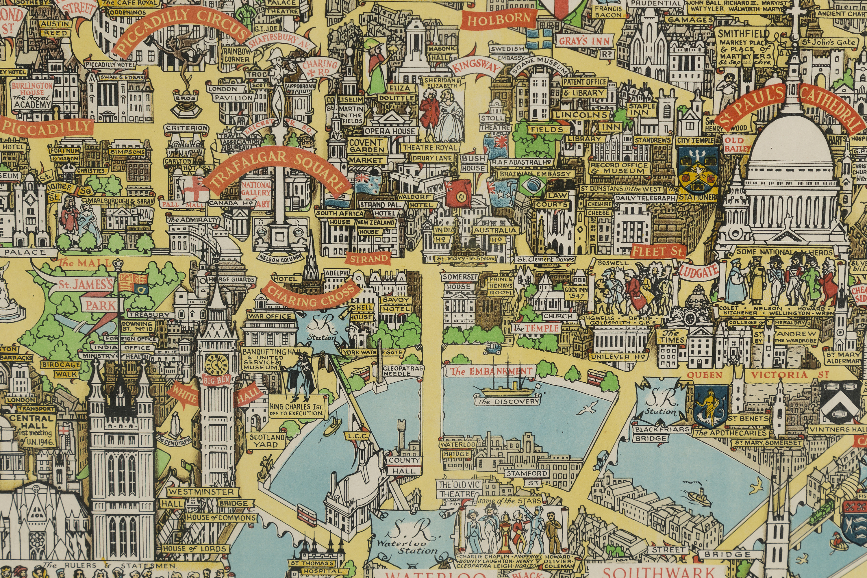 KERRY LEE, a lithographic poster/map, 'London The Bastion of Liberty ...