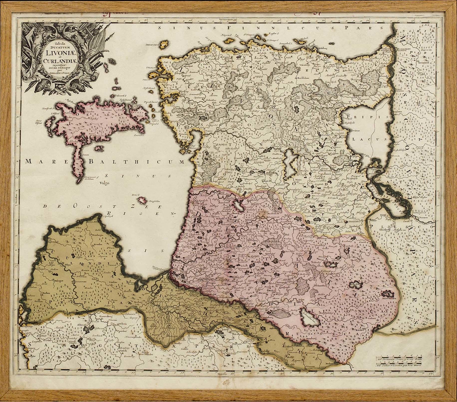 GERARD VALCK, map, copper eingraving, 'Tabula Ducatuum Livoniae et ...