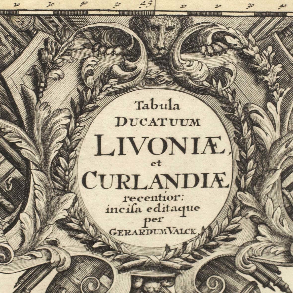 GERARD VALCK, map, copper eingraving, 'Tabula Ducatuum Livoniae et ...