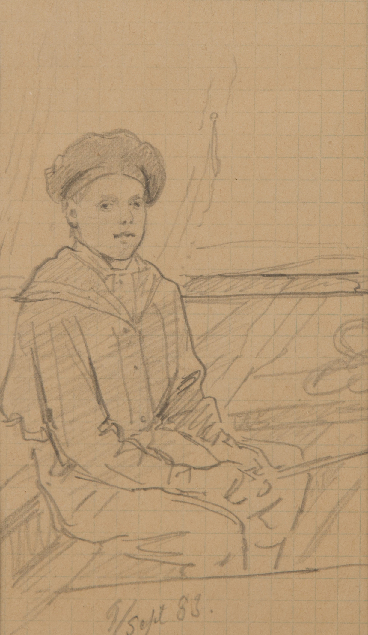 ADOLF VON BECKER, drawing, dated 9/sept 83. - Bukowskis