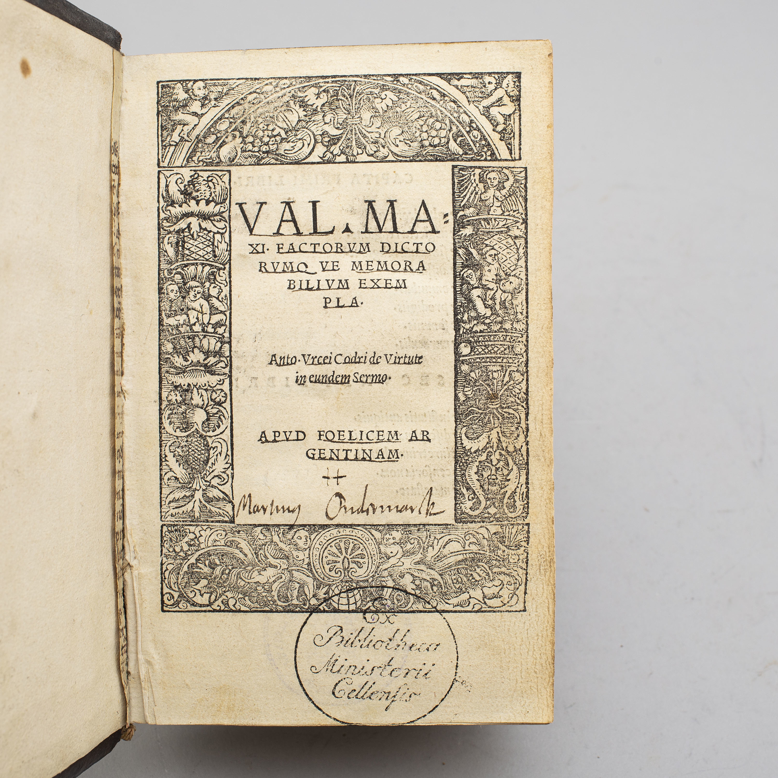 BOK, Strassburg edition of Valerius Maximus, 1521. - Bukowskis