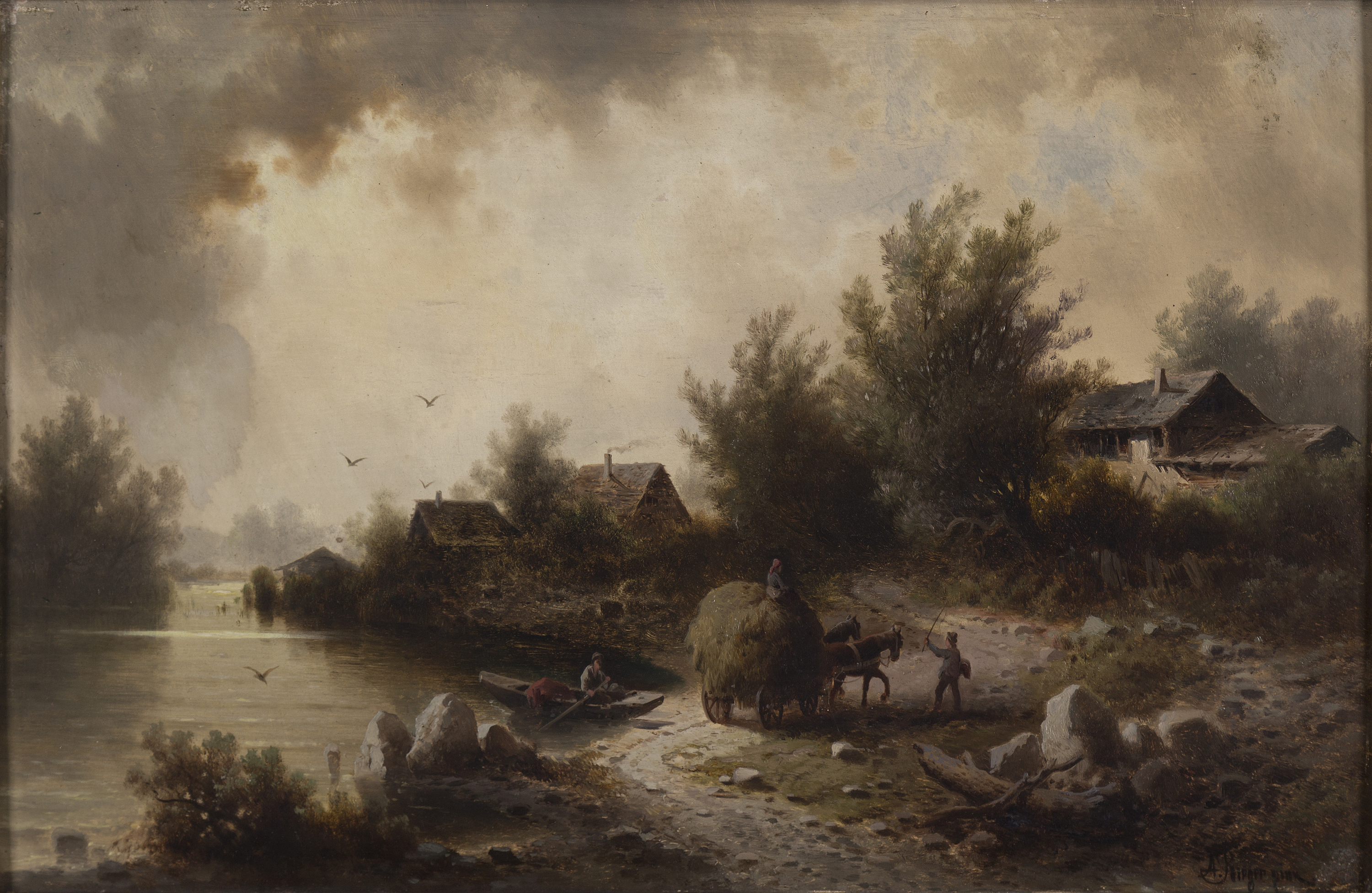 ALBERT RIEGER, oil on panel, signed. - Bukowskis