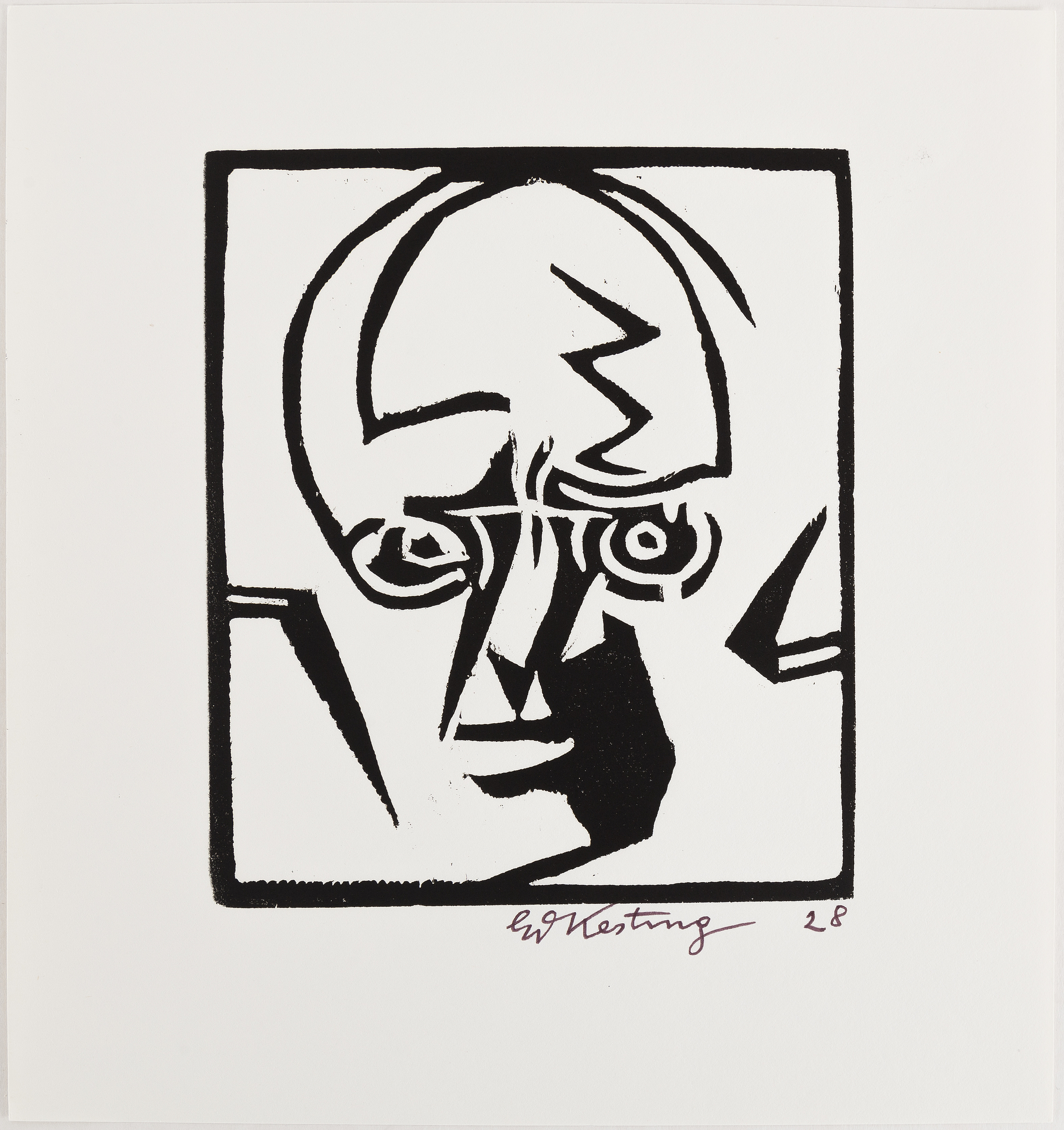 EDMUND KESTING, woodcut, signed an dated 28. - Bukowskis