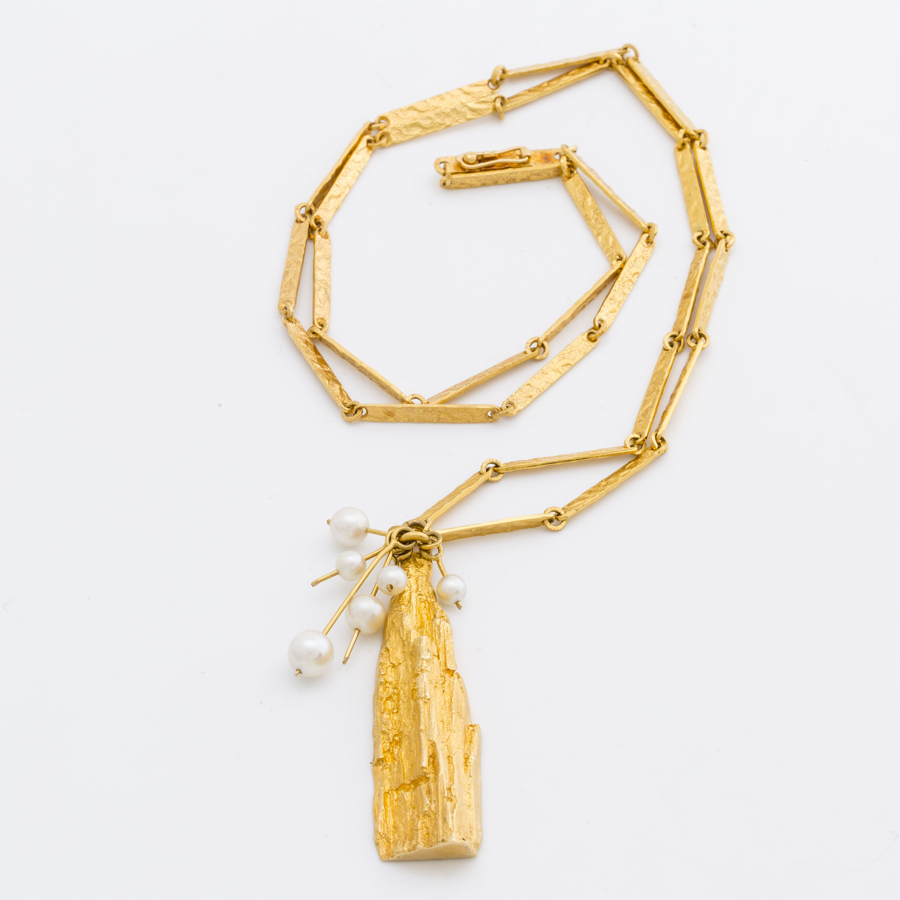 LAPPONIA NECKLACE 18K gold w 6 cutlured pearls approx 3 -6 mm, design ...