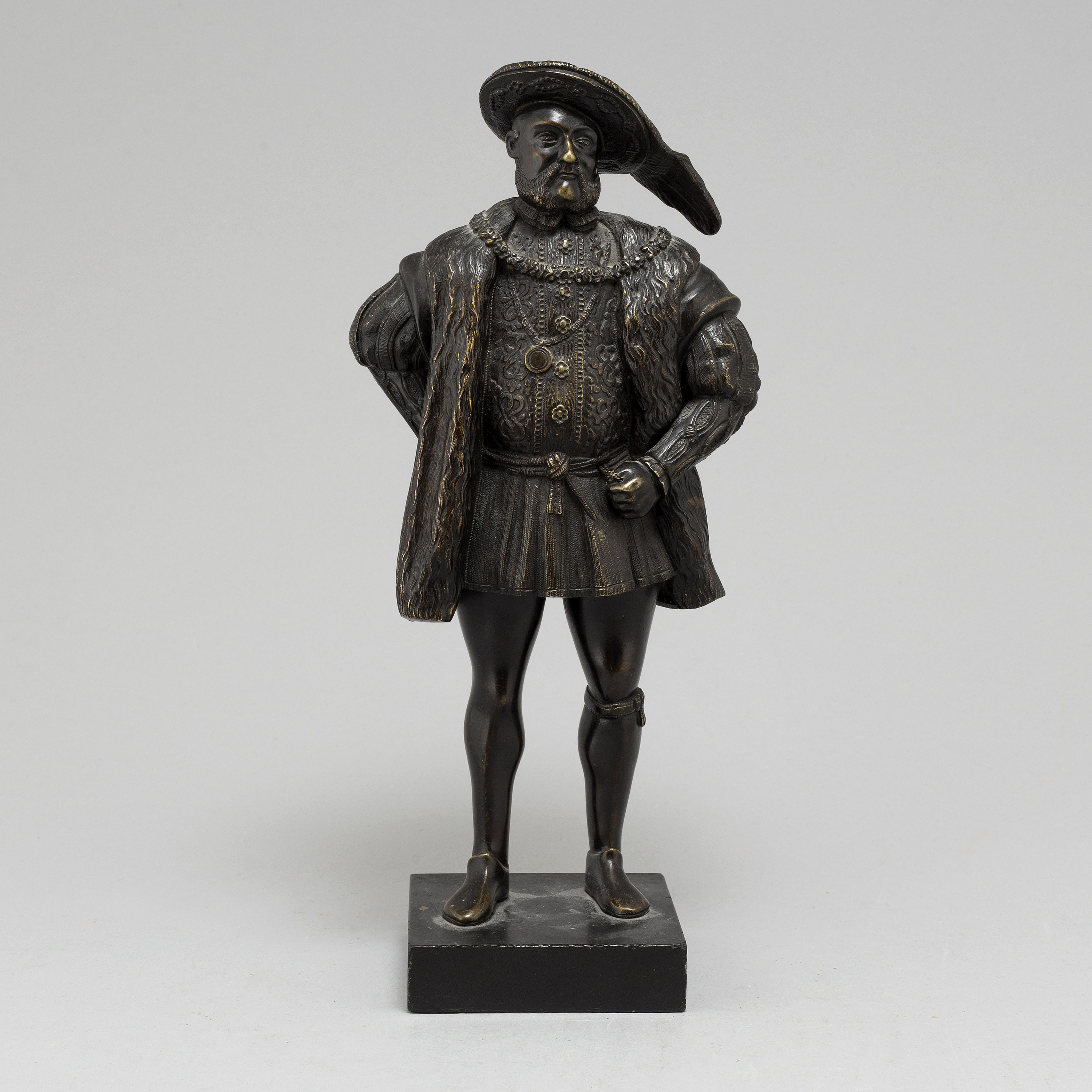 SKULPTUR, brons, föreställande Henrik VIII (1491-1547). Omkring 1800 ...