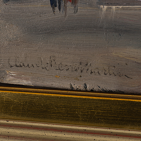 CLAUDE RENÉ MARTIN, oil on panel, signed. - Bukowskis
