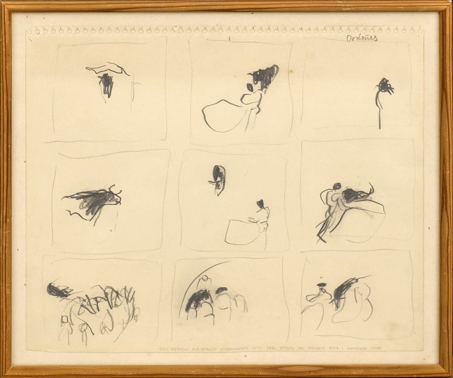 BARBRO BÄCKSTRÖM, blyertsteckning, signerad och daterad Pamplona 1966 ...