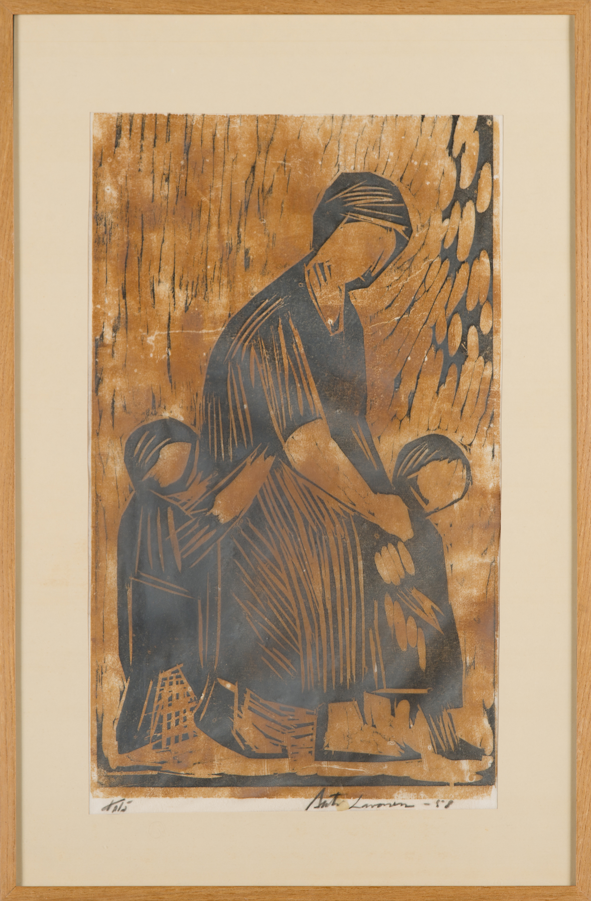 AHTI LAVONEN, woodcut, signed and dated -58, marked Tpl'a. - Bukowskis