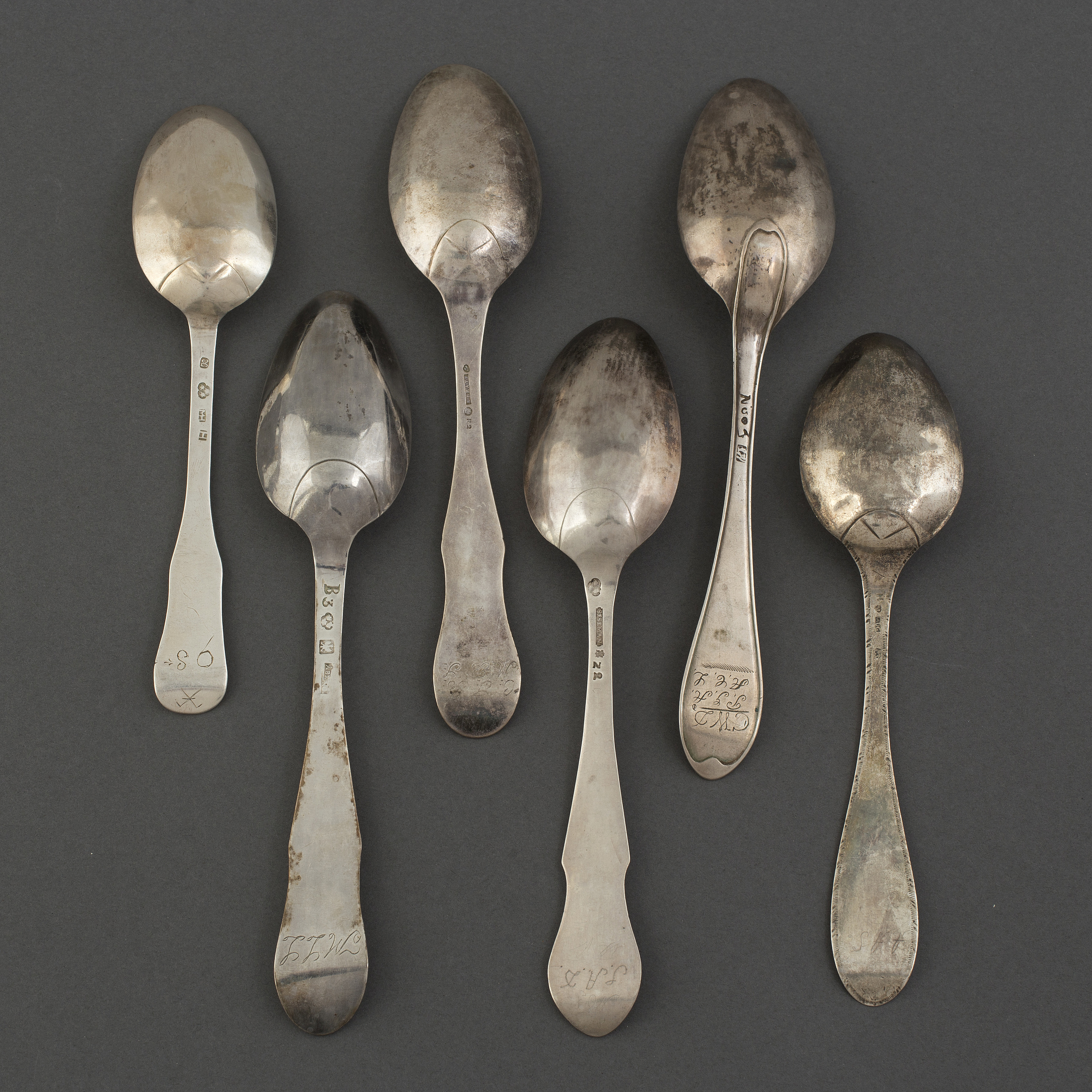 SKEDAR 6 st, silver. 1700/1800-tal. Bl a CF Seseman, Arboga 1799 ...