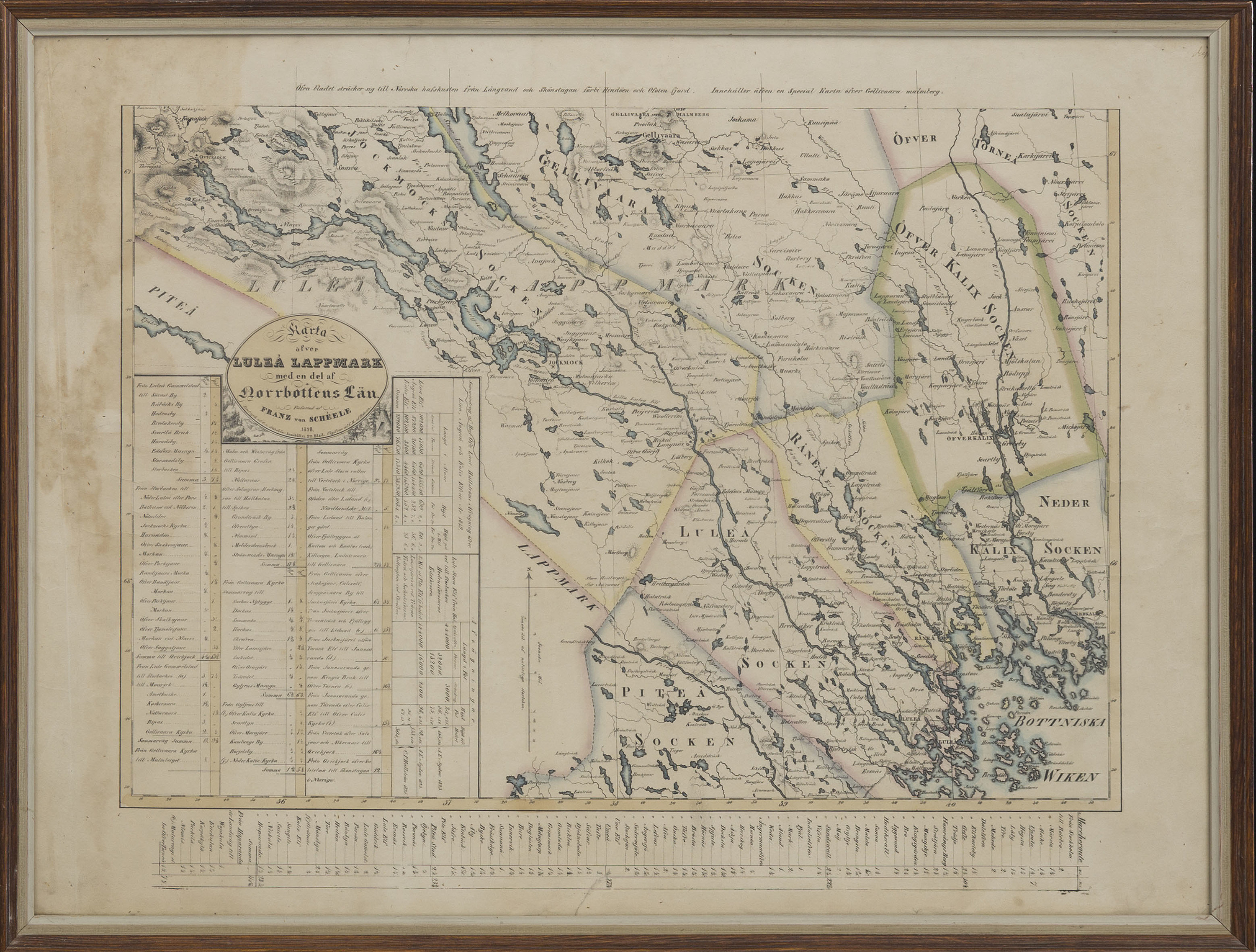 MAP - FRANZ VON SCHÉELE, 'Karta öfver Luleå Lappmark med en del af ...