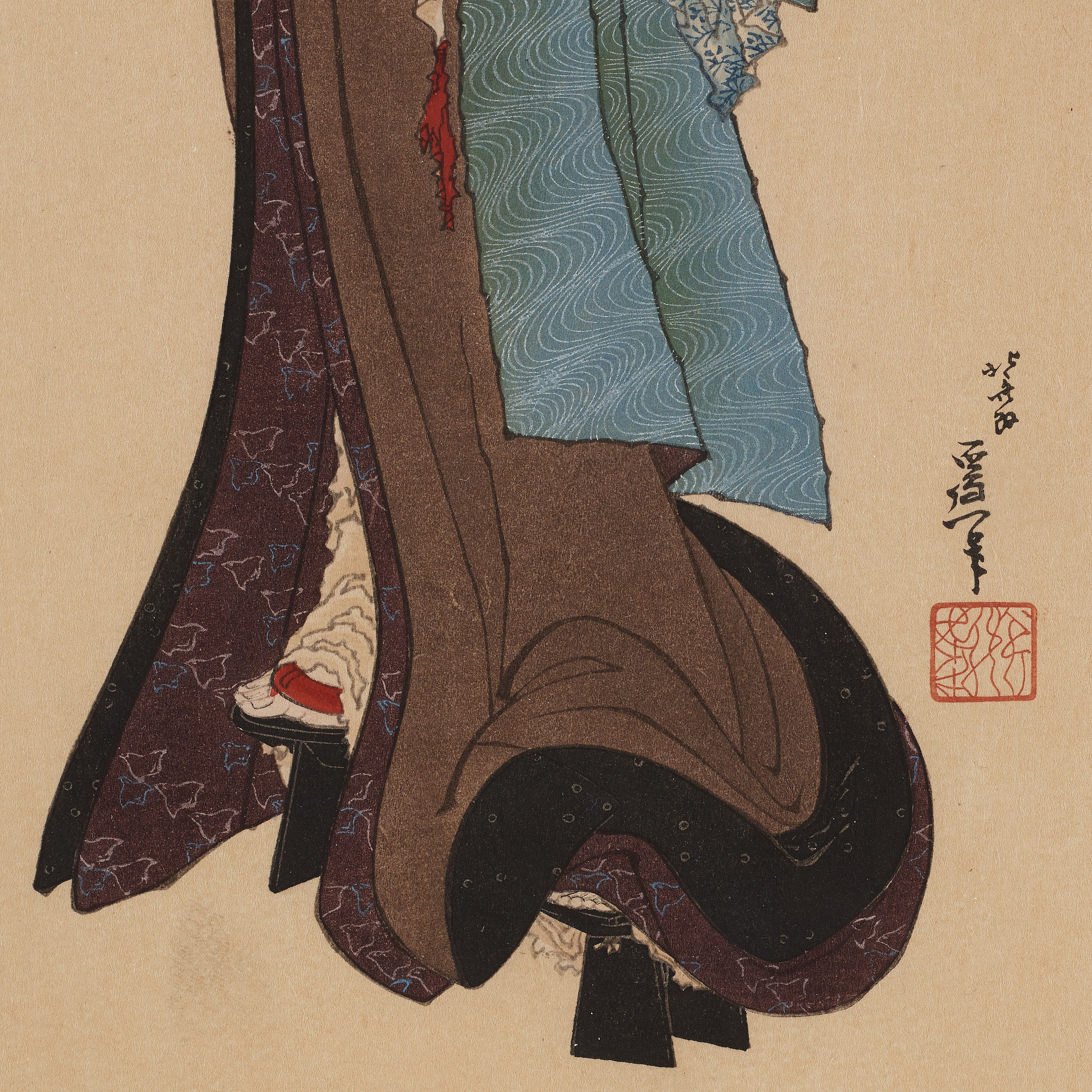 KATSUSHIKA HOKUSAI (1760–1849), efter, color woodblock print. Japan ...