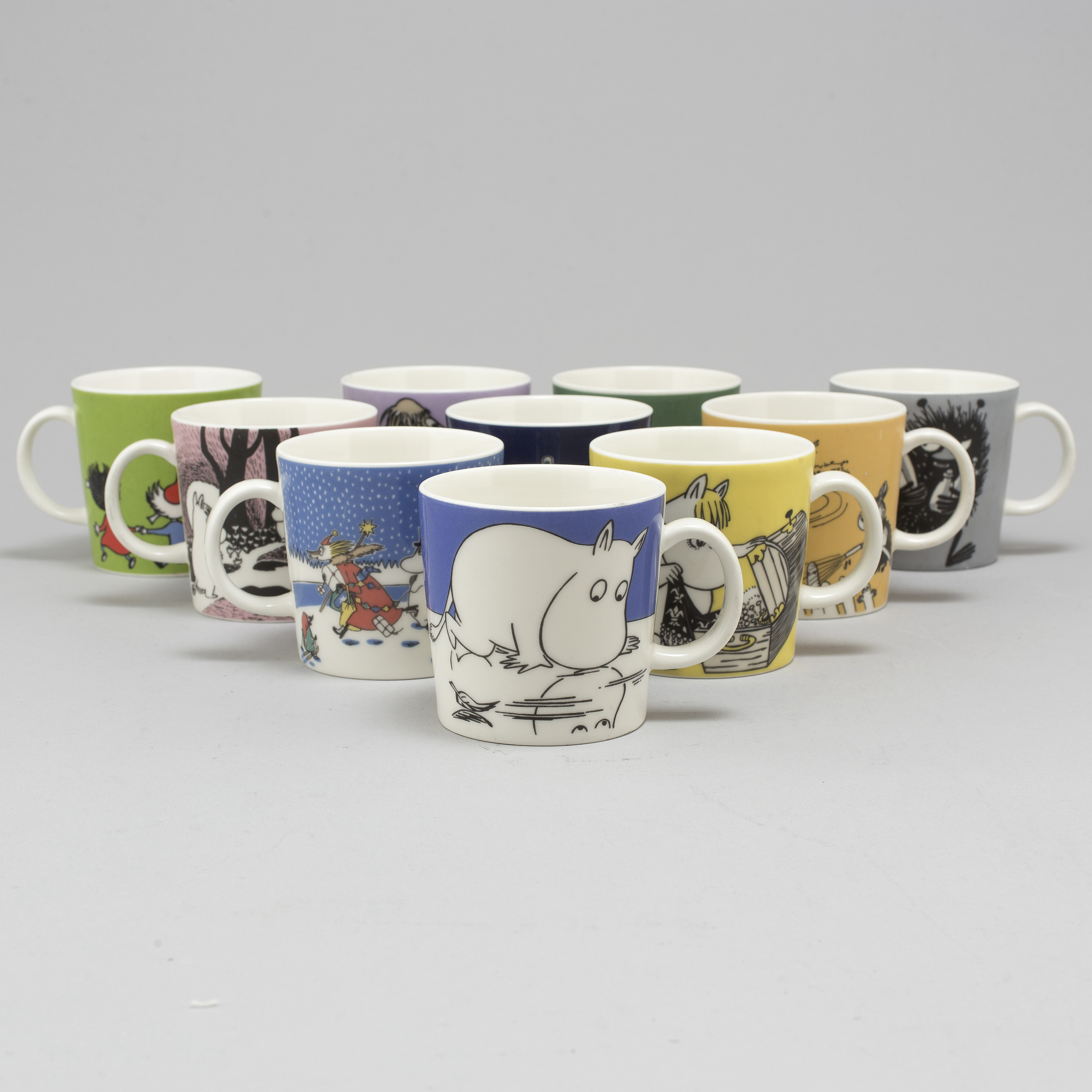 MUMINMUGGAR, 10 st, porslin, "Moomin Characters", Arabia, Finland ...