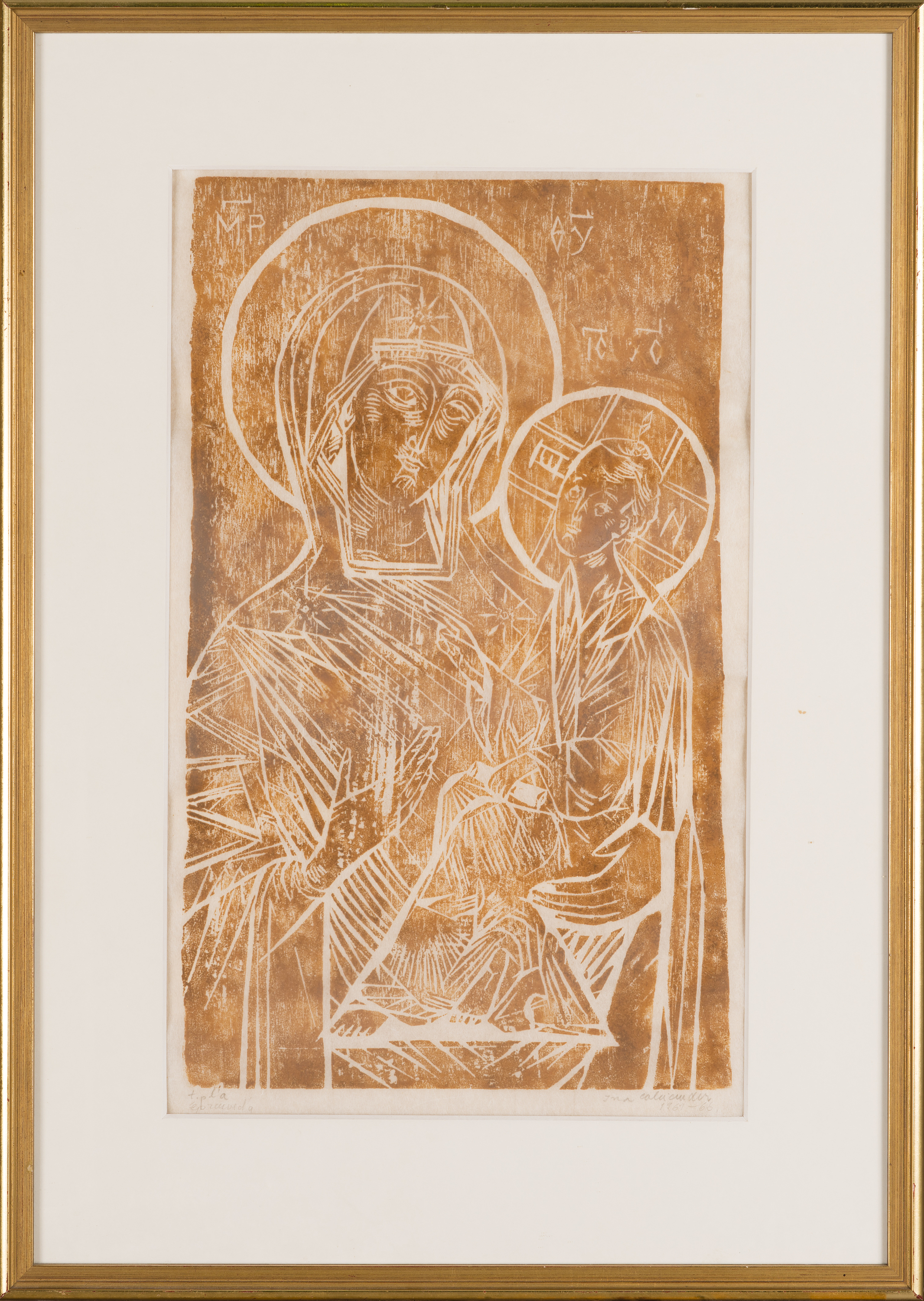 INA COLLIANDER, puupiirros, signeerattu ja päivätty 1961-1966 ...