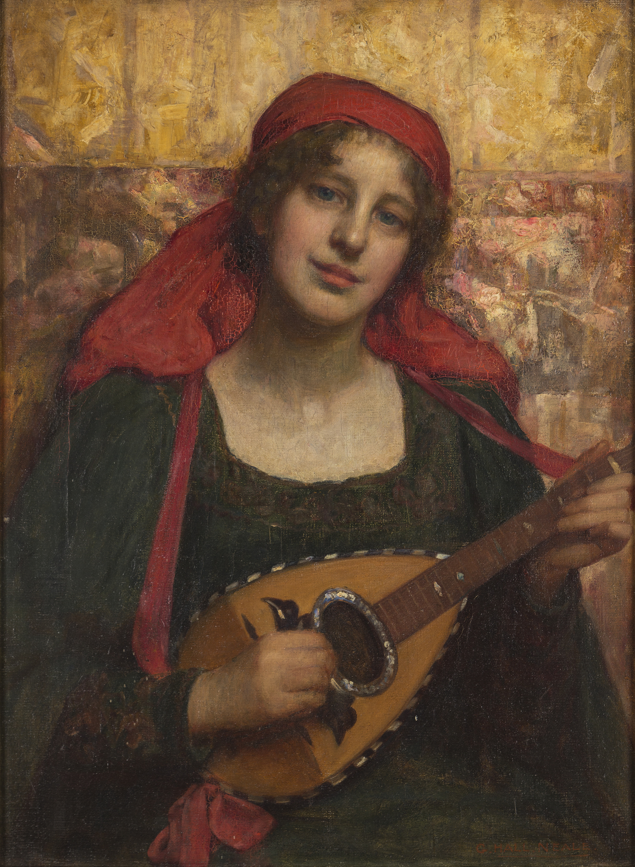 GEIRGE HALL NEALE, oil on canvas, signed G HALL. NEALE. - Bukowskis