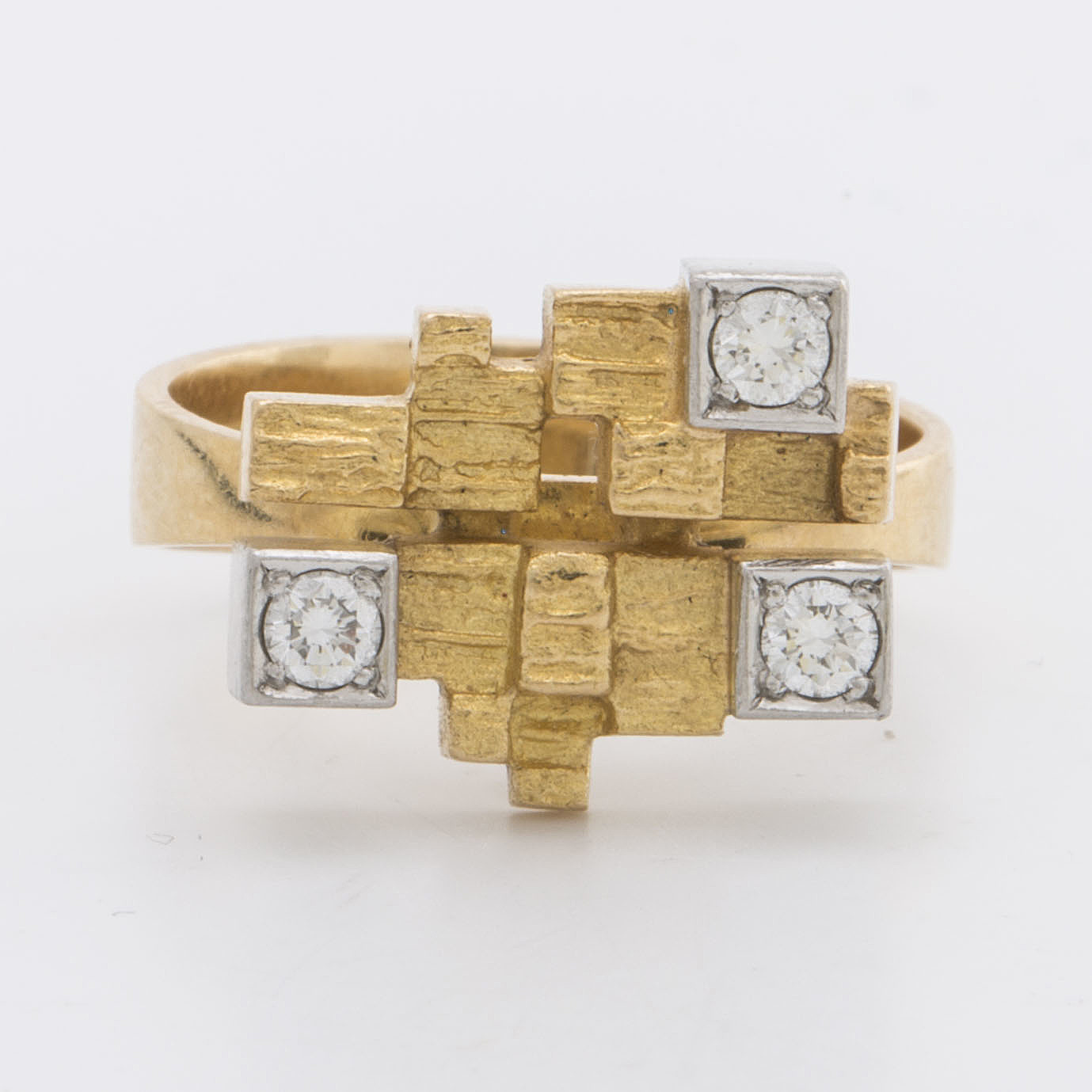 LAPPONIA RING 18K gold w 3 brilliant-cut diamonds 0,21 ct engraved ...