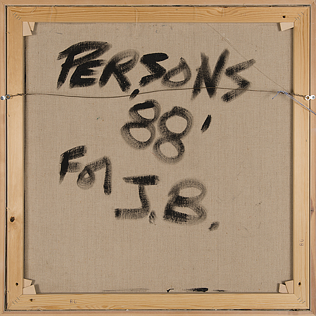 TIMOTHY PERSONS, akryyli kankaalle, a tergo signeerattu ja päivätty -88 ...