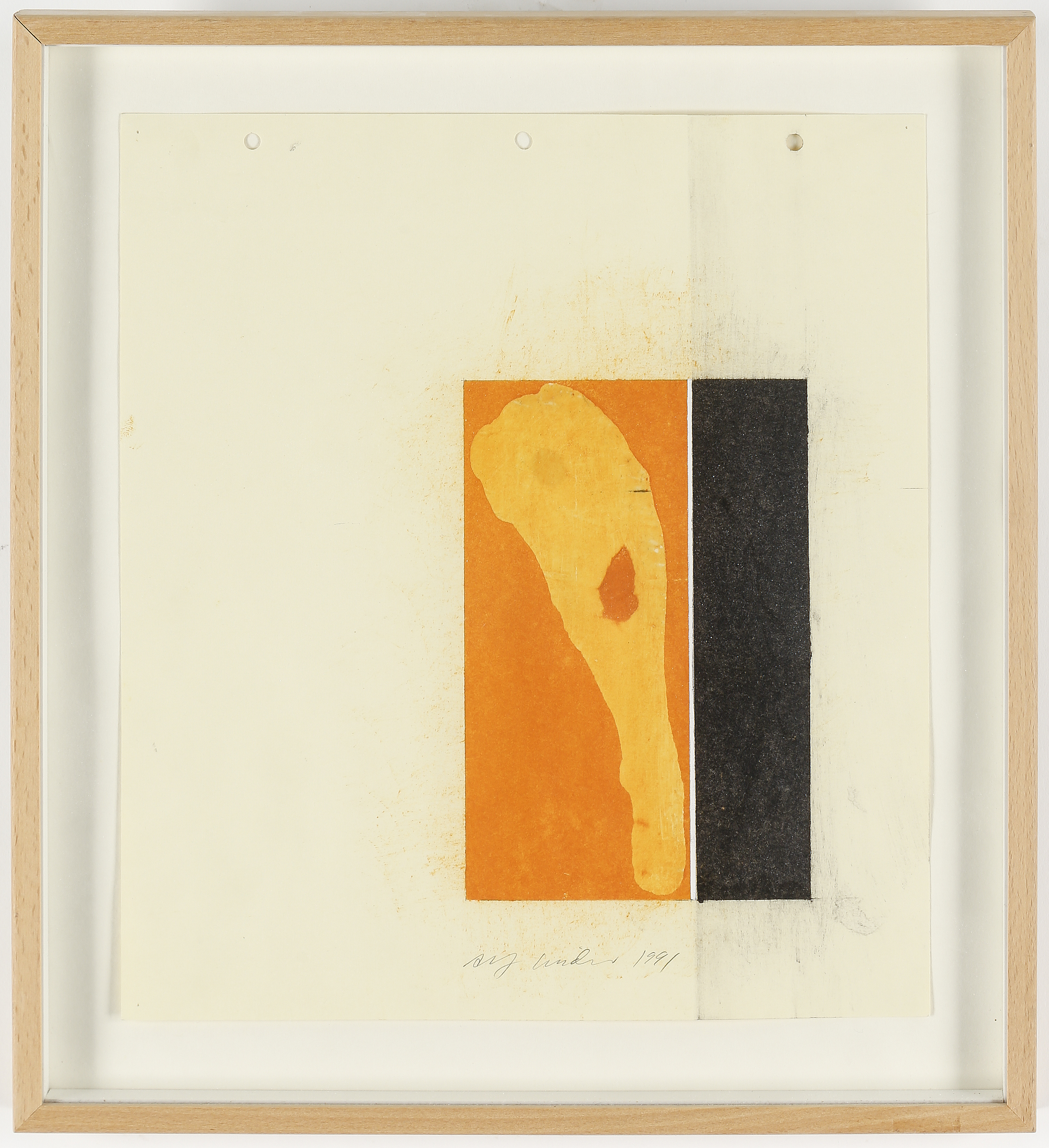 ALF LINDER, oil and wax on paper, signed and dated 1991. - Bukowskis