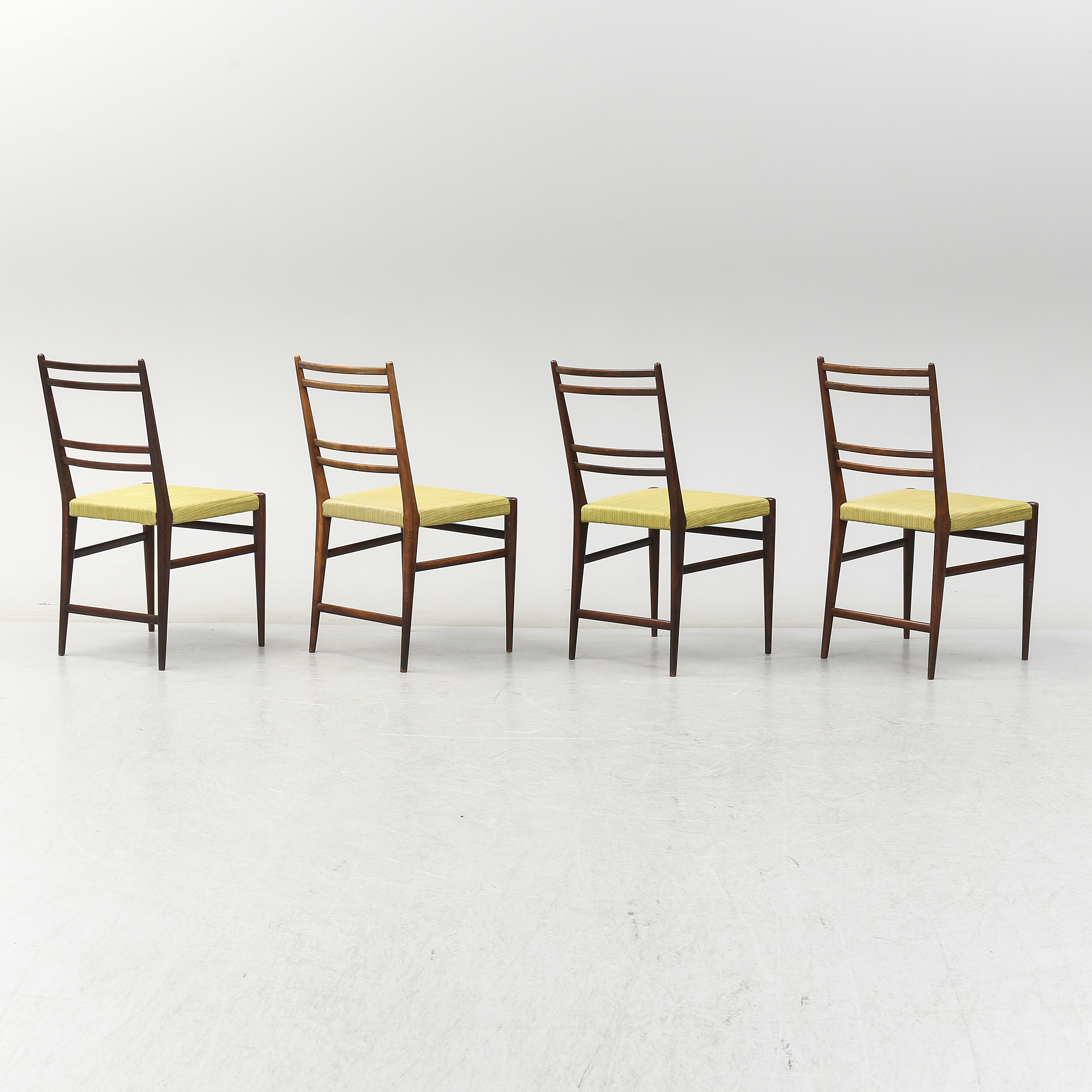 A stained teak dining table with four chairs, JOC, 1960's. - Bukowskis