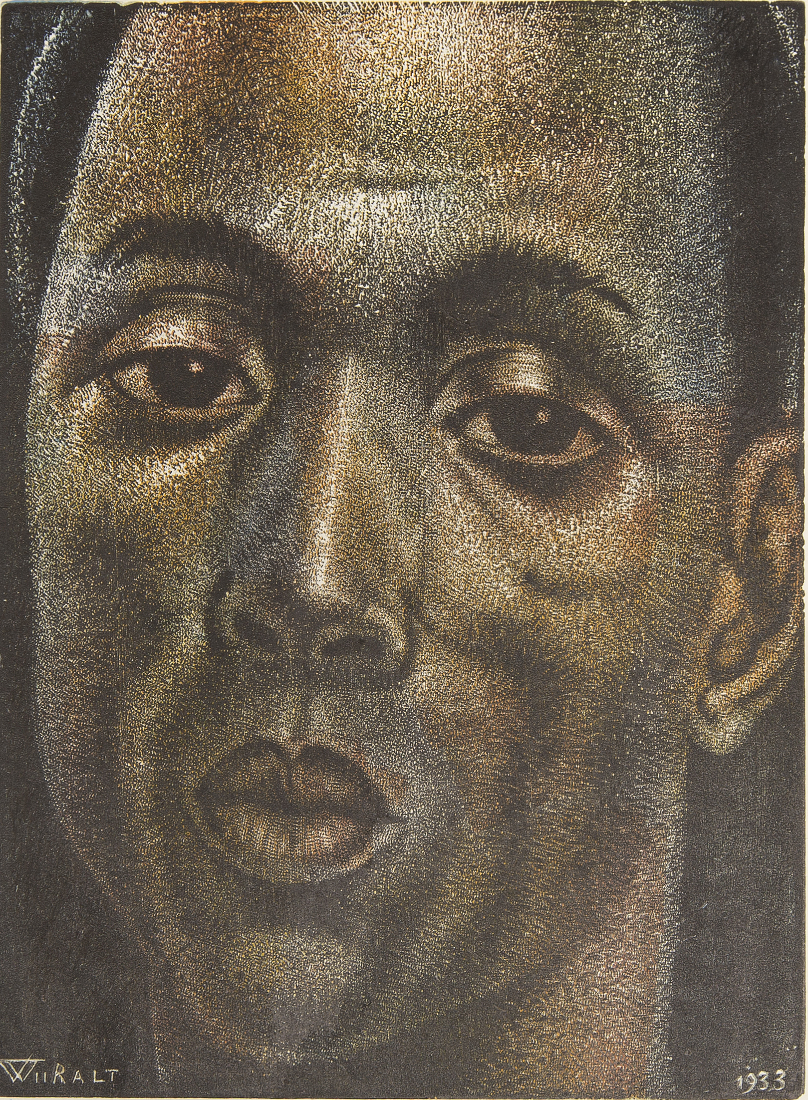 EDUARD WIIRALT, träsnitt, signerad samt signerad och daterad i trycket ...