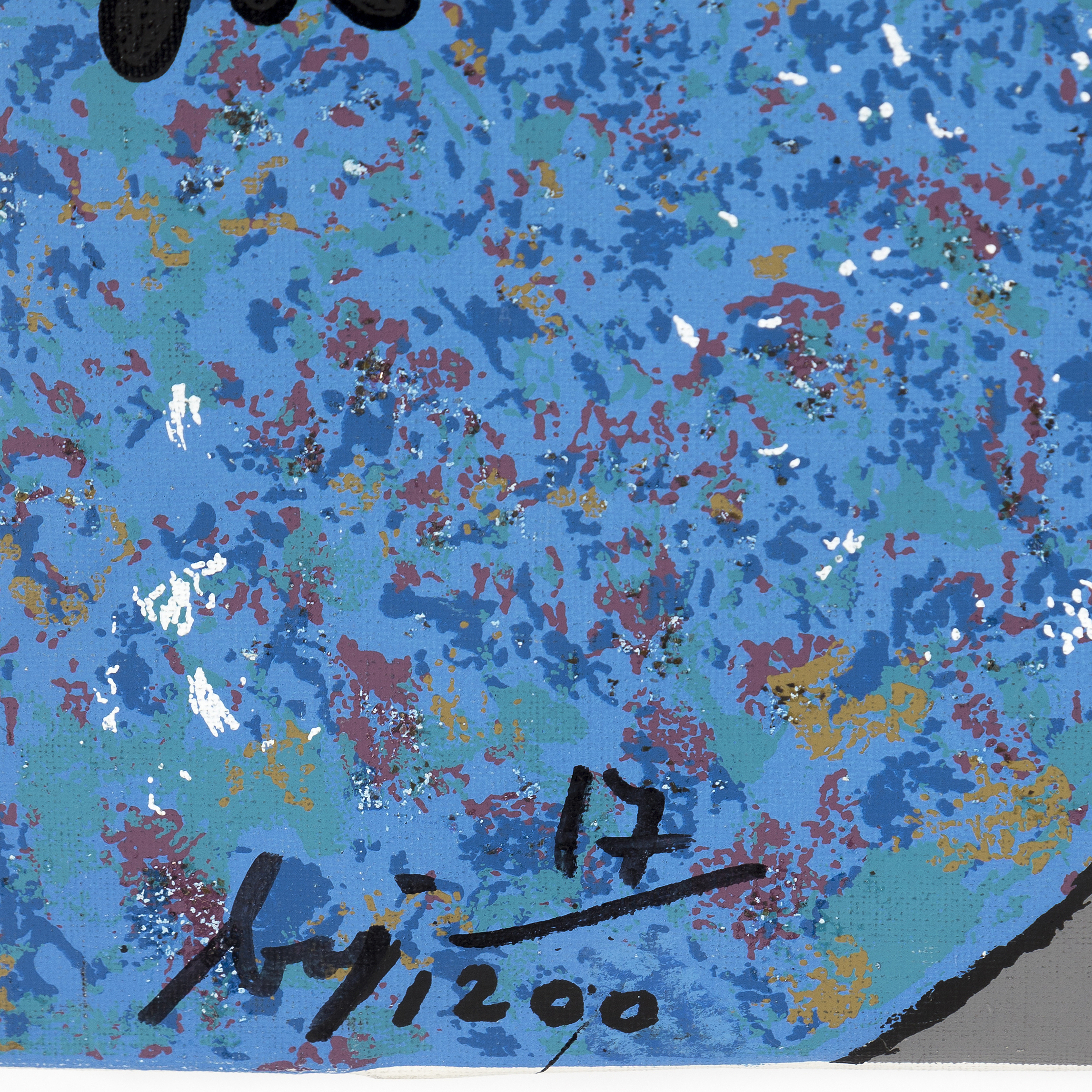 ENRICO BAJ, color serigraph and flocking on canvas, signed and numbered ...