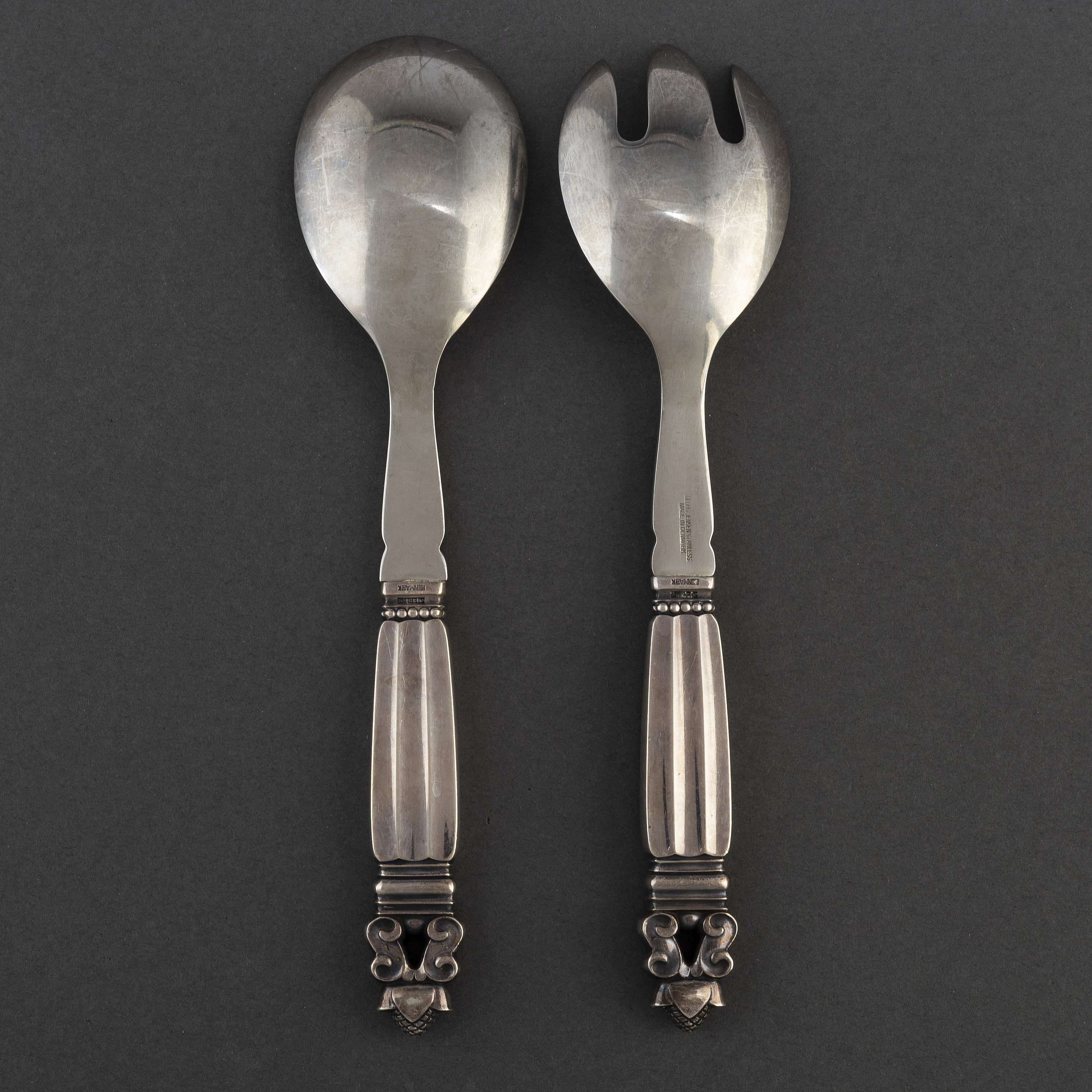 JOHAN ROHDE för GEORG JENSEN, salladsbestick, ett par, sterlingsilver ...