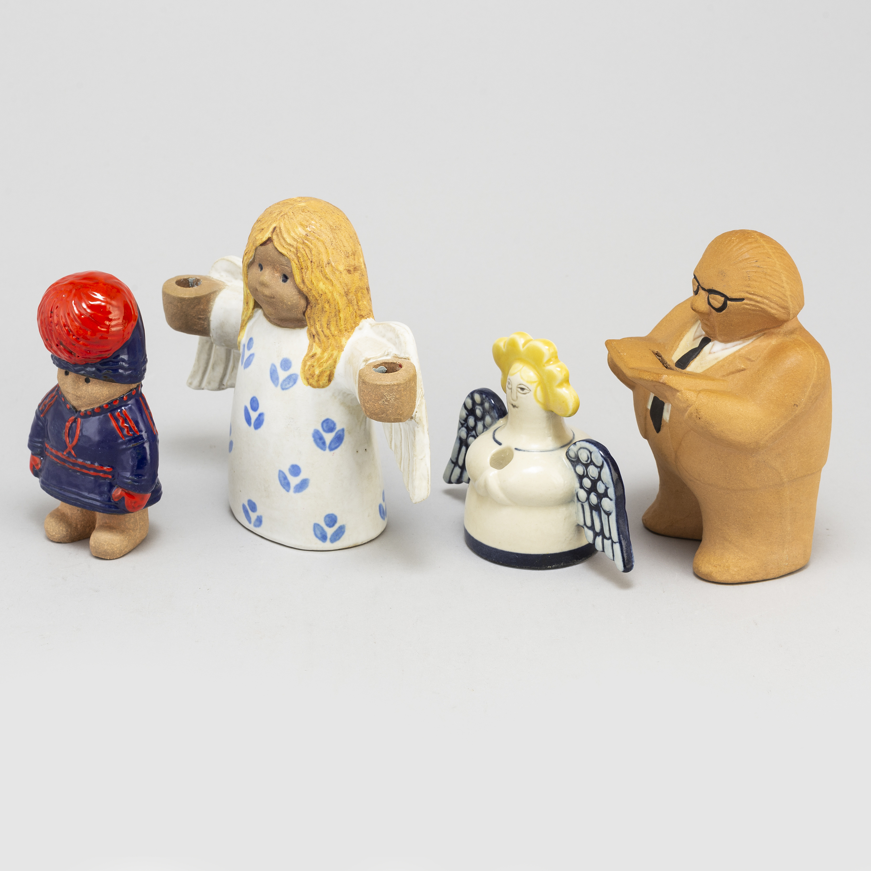 Lisa Larson, four stoneware figurines, Gustavsberg, 1970's. - Bukowskis