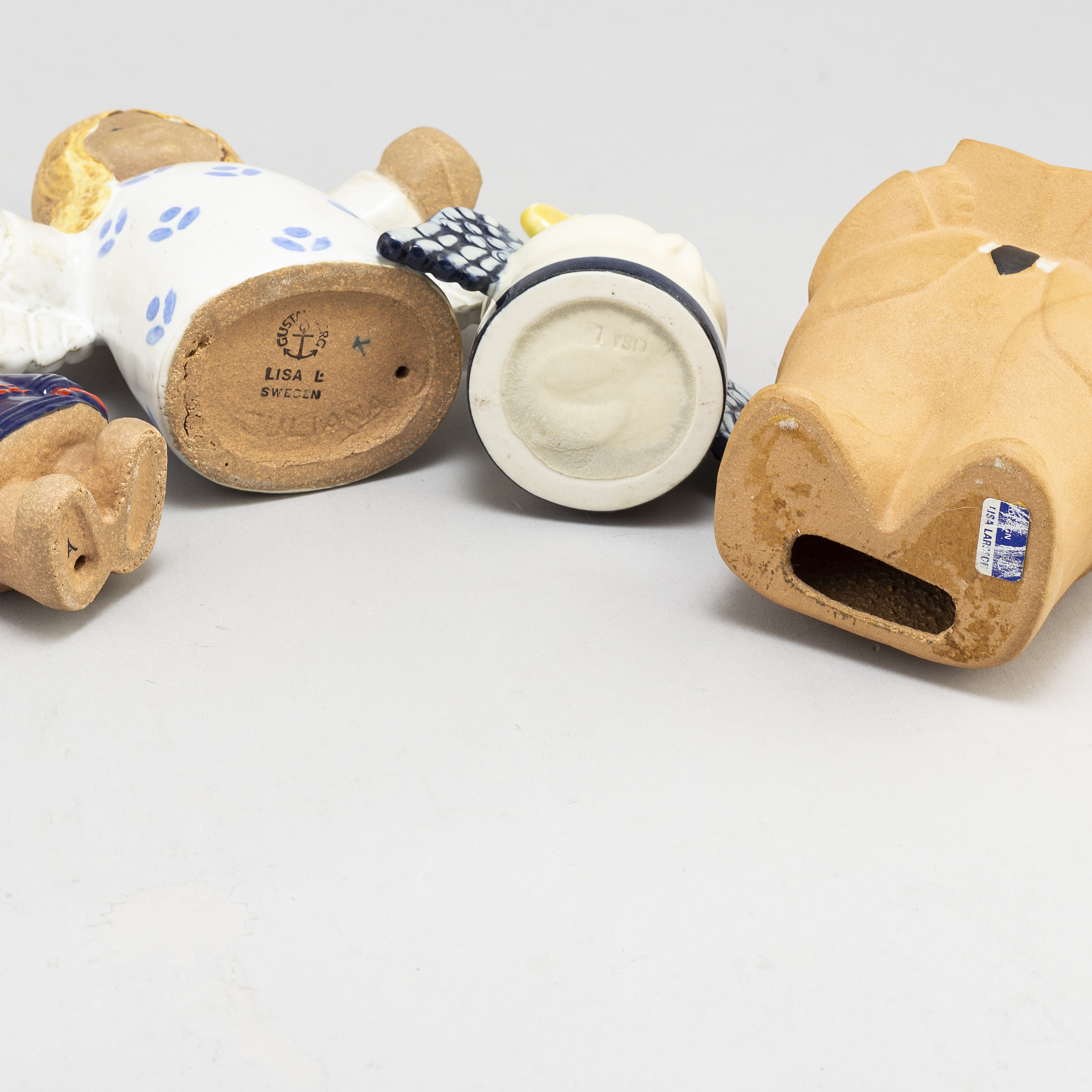 Lisa Larson, four stoneware figurines, Gustavsberg, 1970's. - Bukowskis