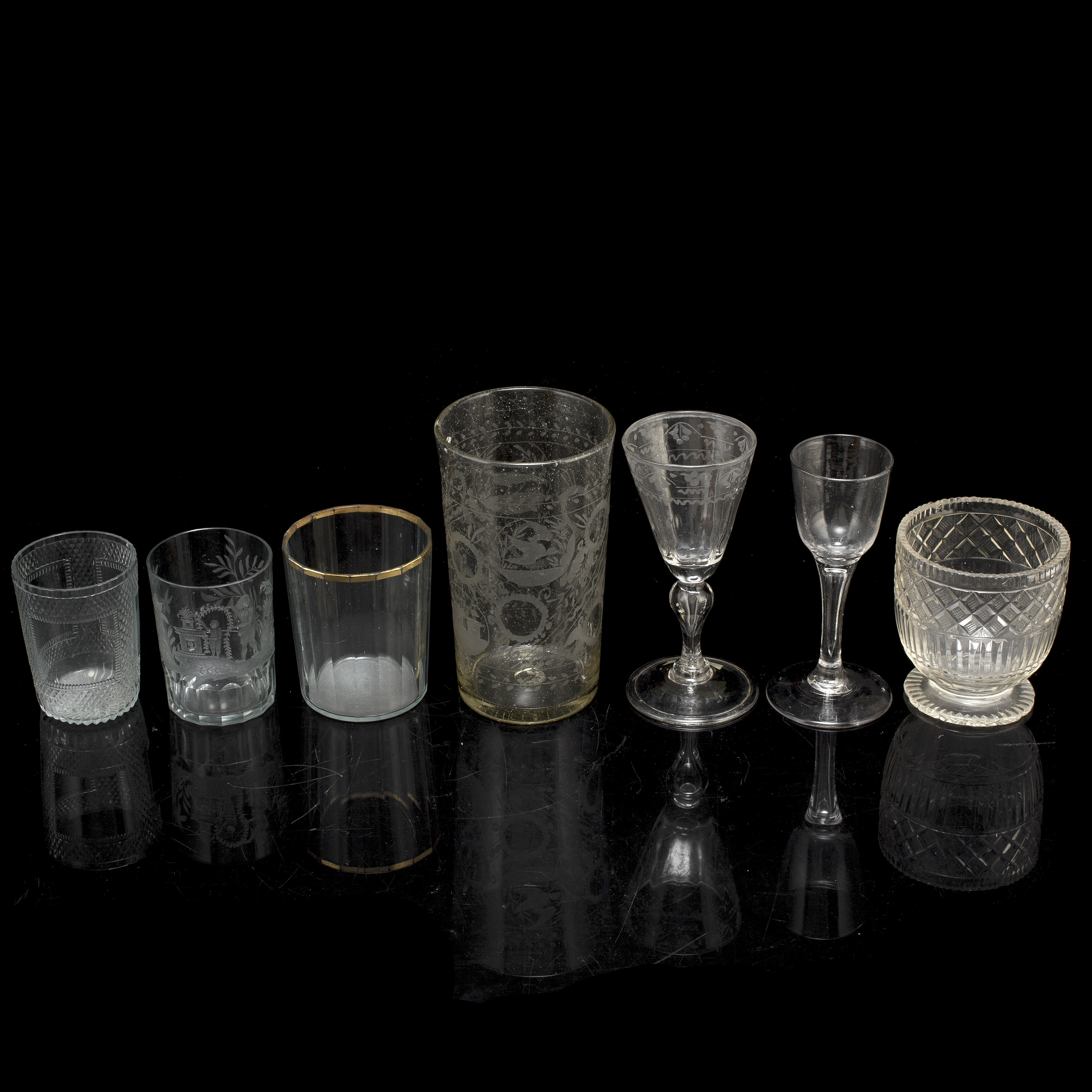 Seven glasses, 18th and 19th century. - Bukowskis