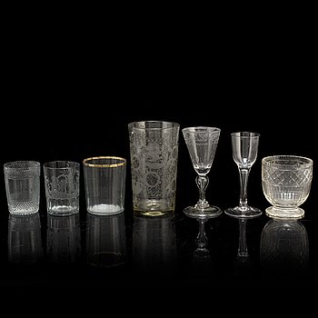 Seven glasses, 18th and 19th century. - Bukowskis