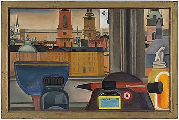 ERIK WESSEL-FOUGSTEDT, olja på duk, signerad med monogram EWF och ...