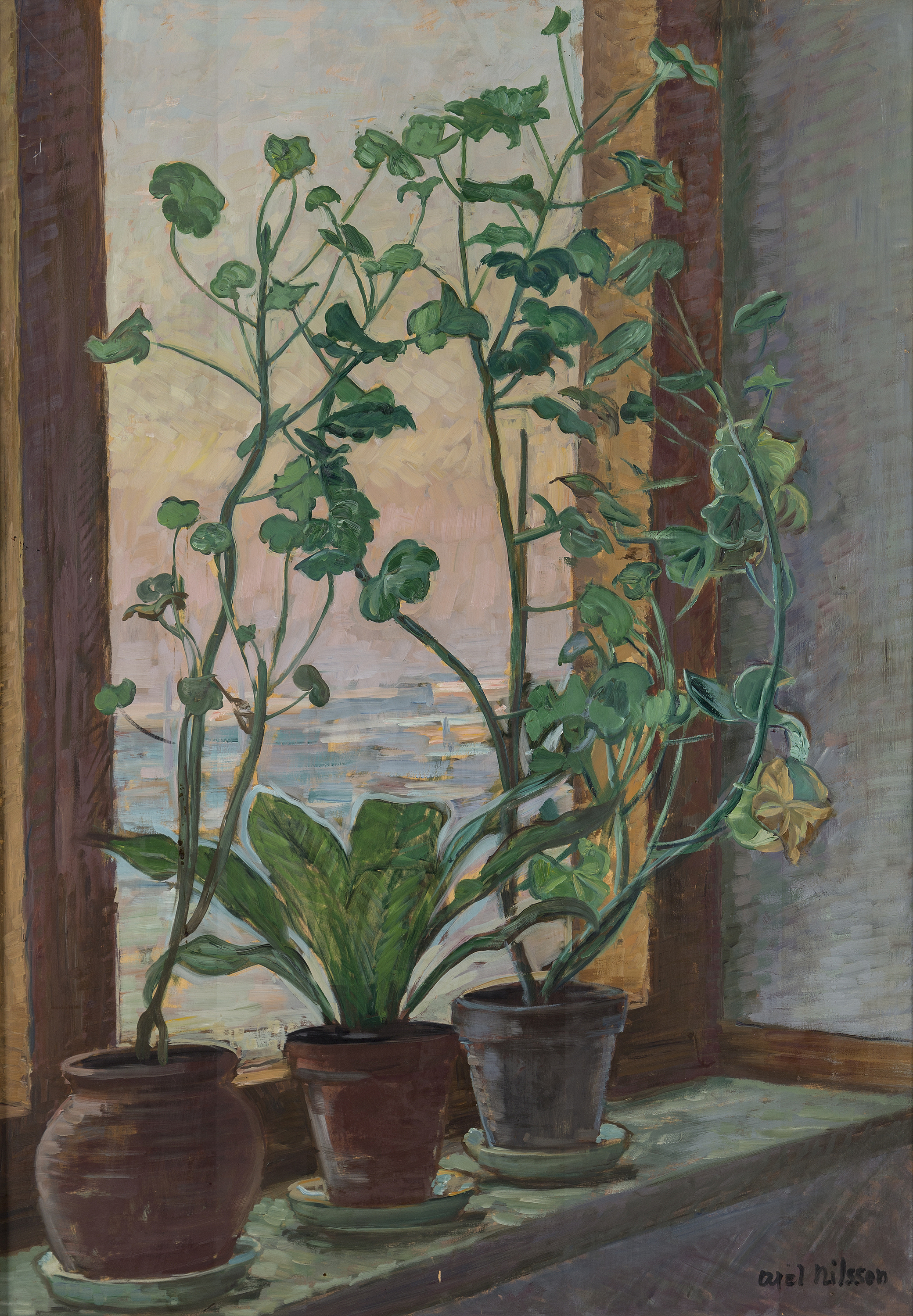 AXEL NILSSON, olja på pannå, signerad. - Bukowskis