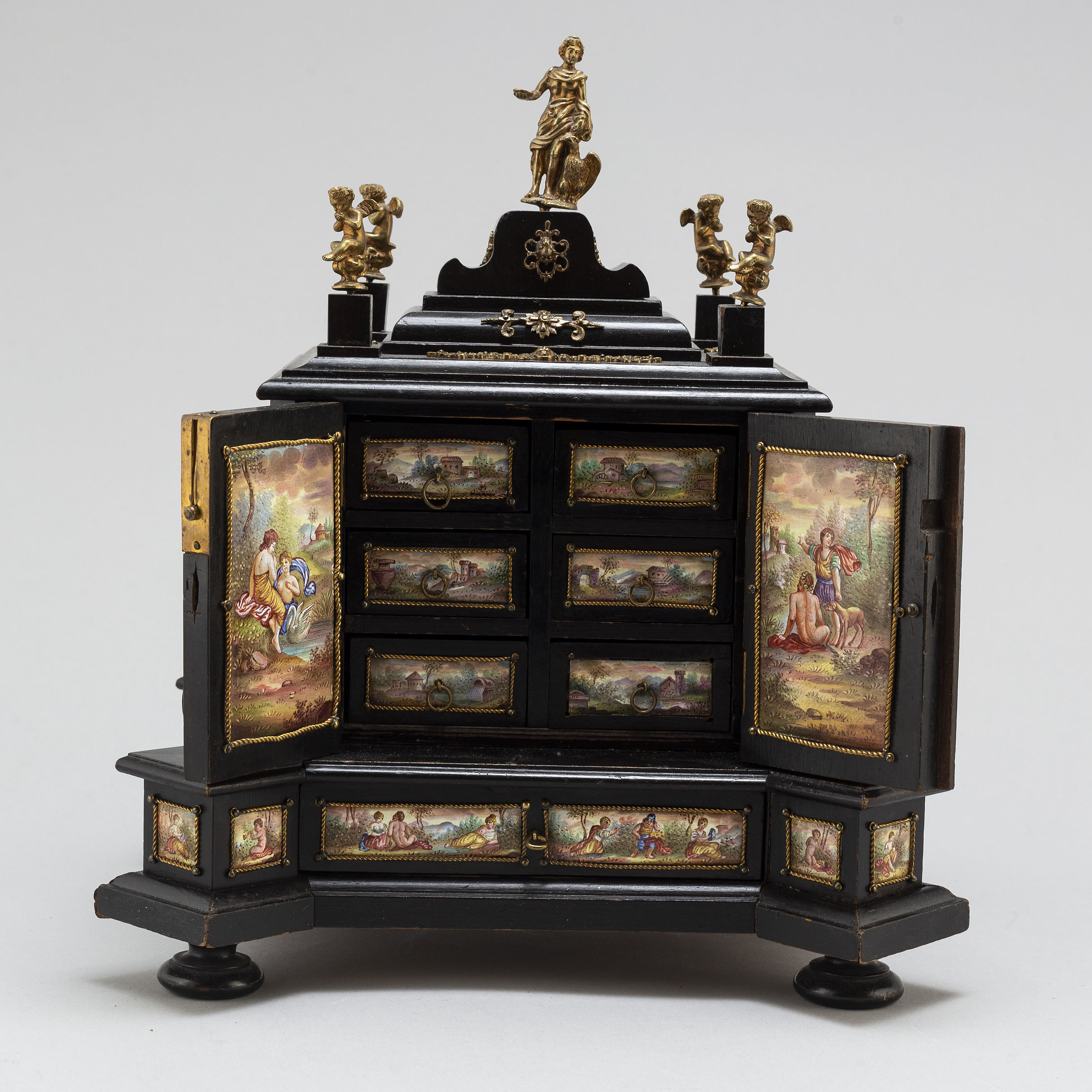 A baroque style miniature cabinet, late 19th century. - Bukowskis