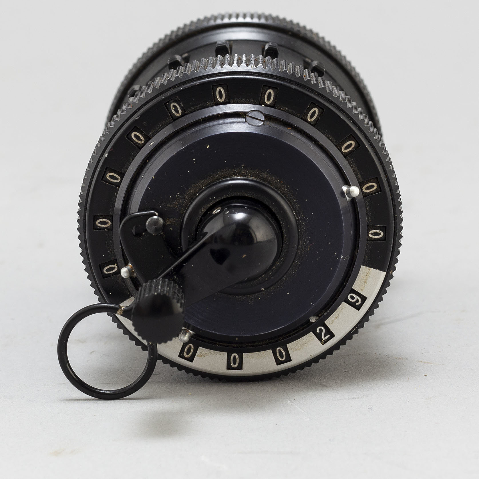 A 'Curta, Type I' calculator developed by Curt Herzstark, Contina AG ...