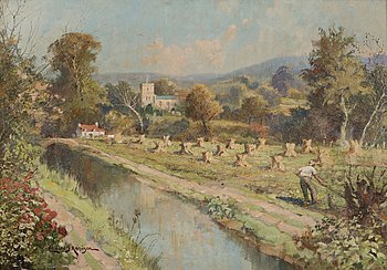 EDWARD S. ANNISON, oil on veneer, signed. - Bukowskis