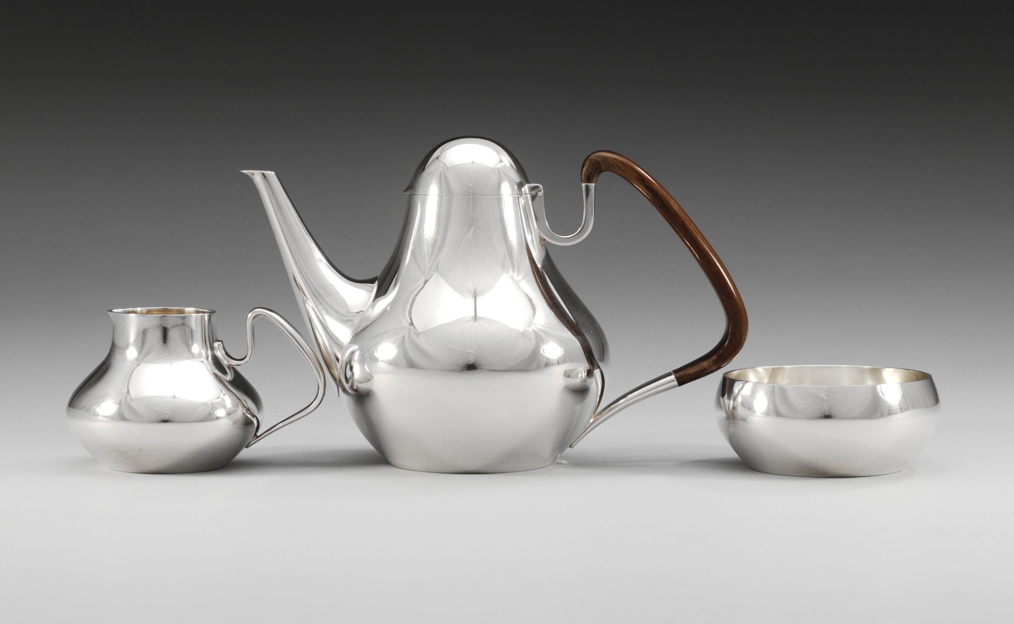 A Henning Koppel three pieces sterling coffee service, Georg Jensen ...