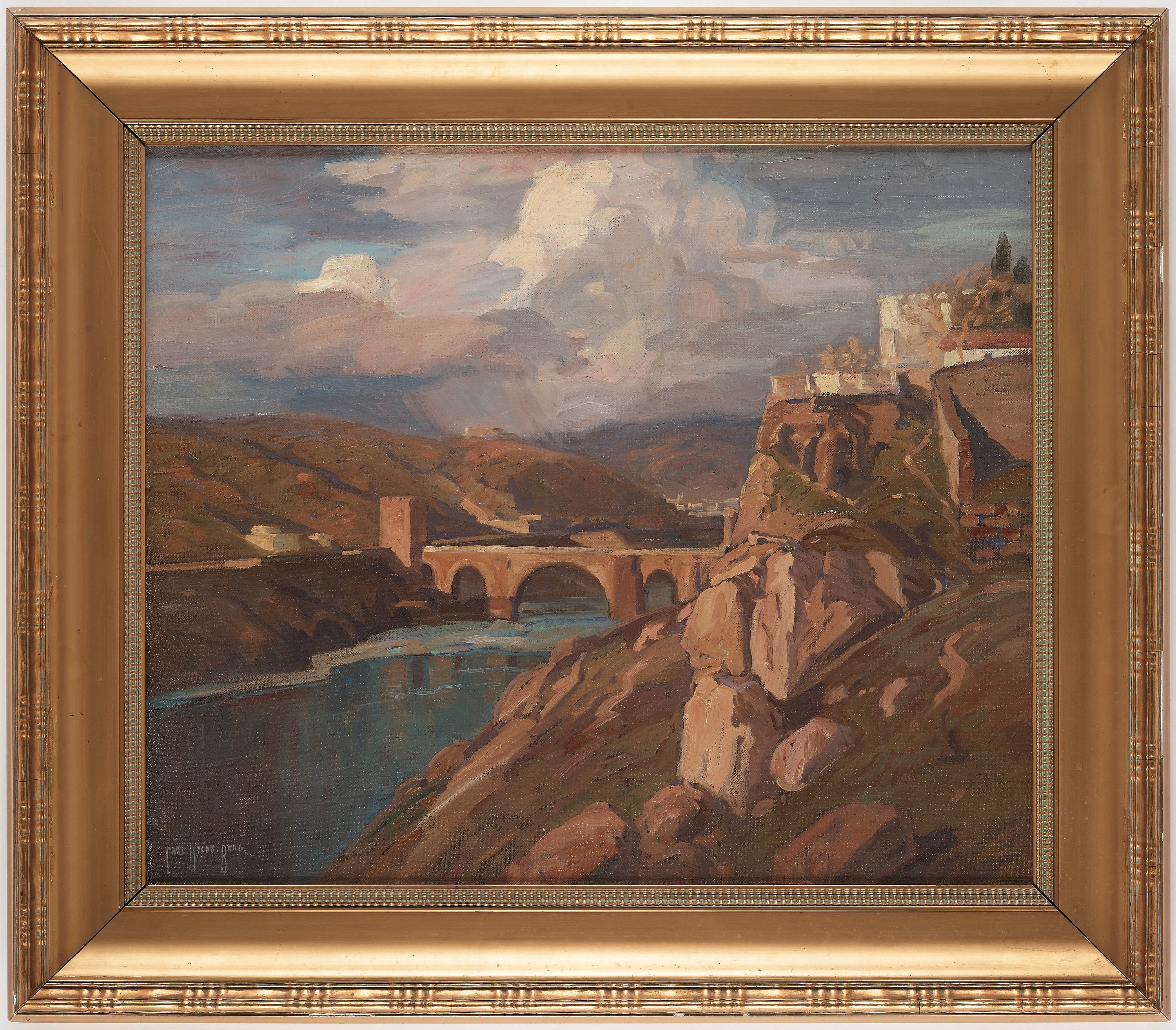 Carl Oscar Borg, Landscape with bridge. - Bukowskis