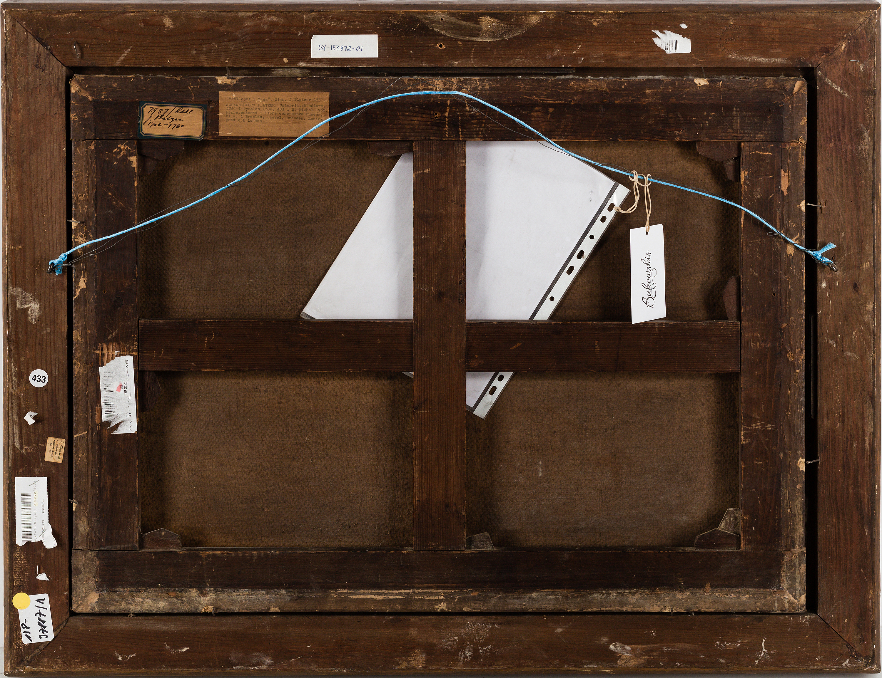 JOHANN GEORG PLATZER, fololower of, oil on canvas, inscirped J Platzer ...